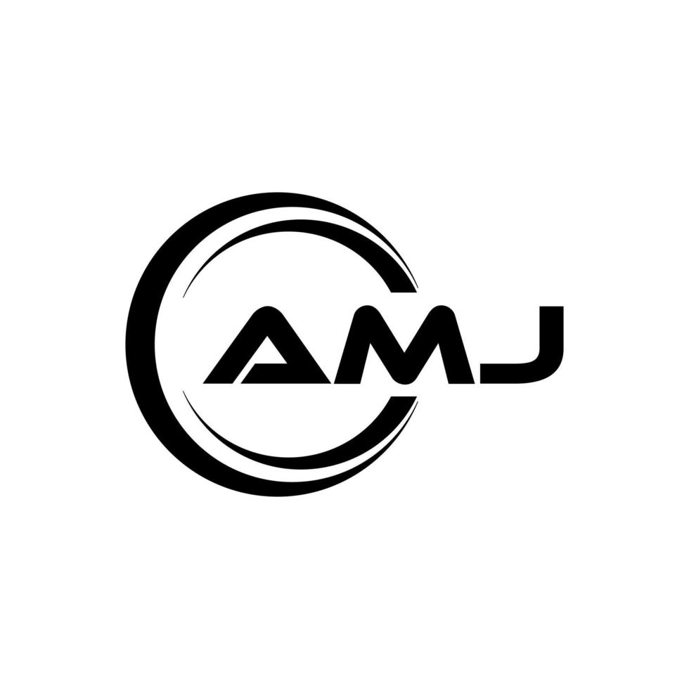 AMJ letter logo design in illustration. Vector logo, calligraphy designs for logo, Poster ...