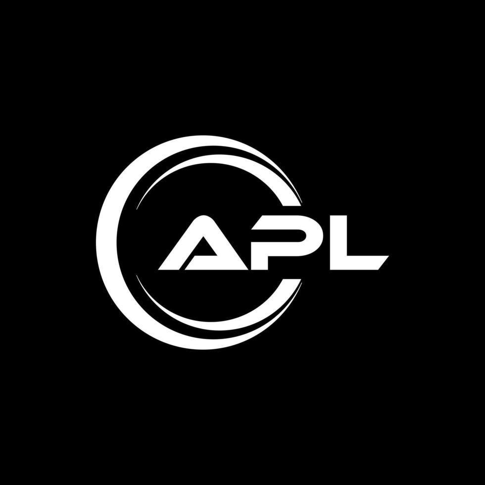 APL letter logo design in illustration. Vector logo, calligraphy ...