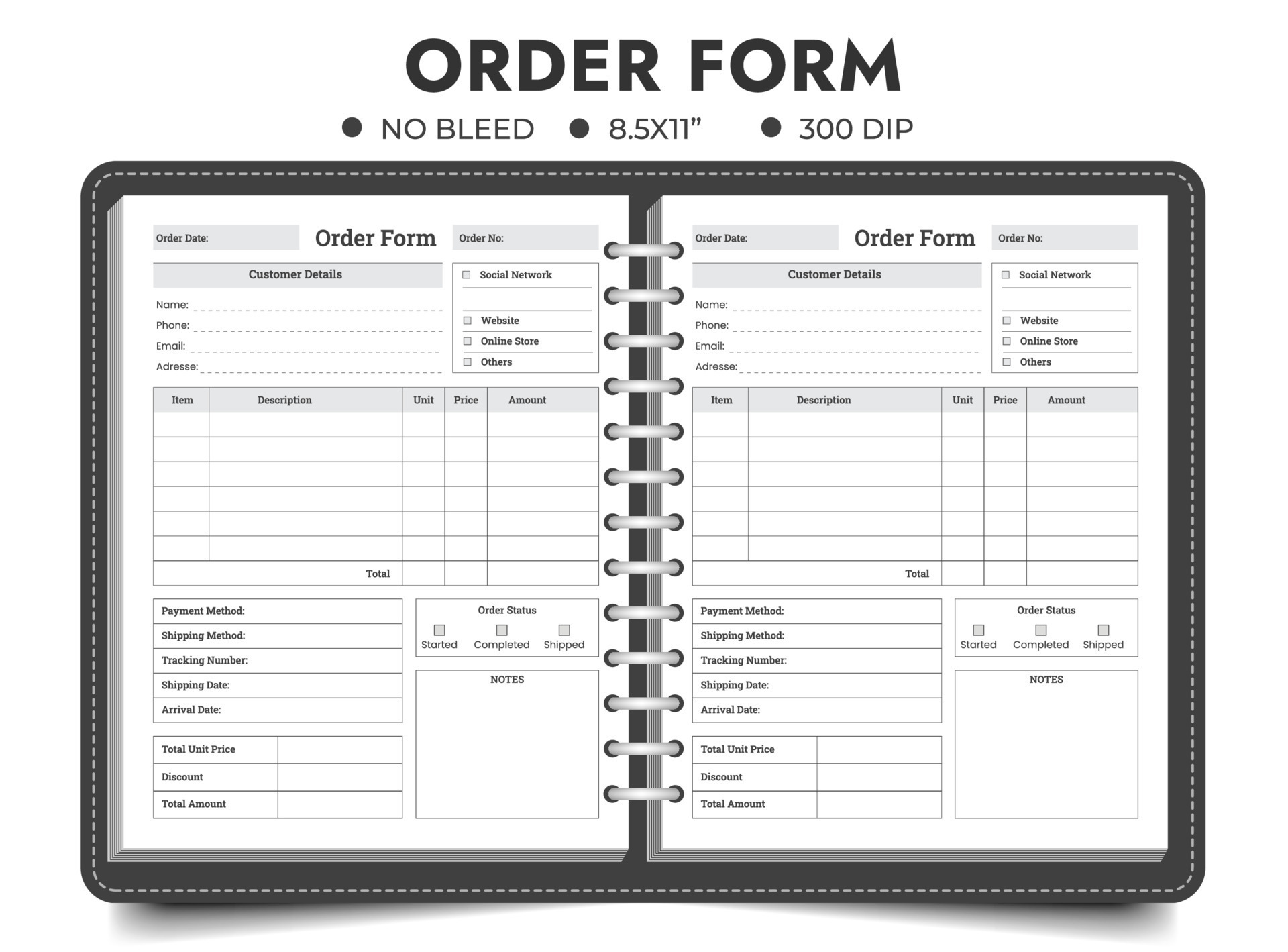 Business Order Logbook, Custom Order Form, Order Tracker, Printable Order Form Page 20620236 ...