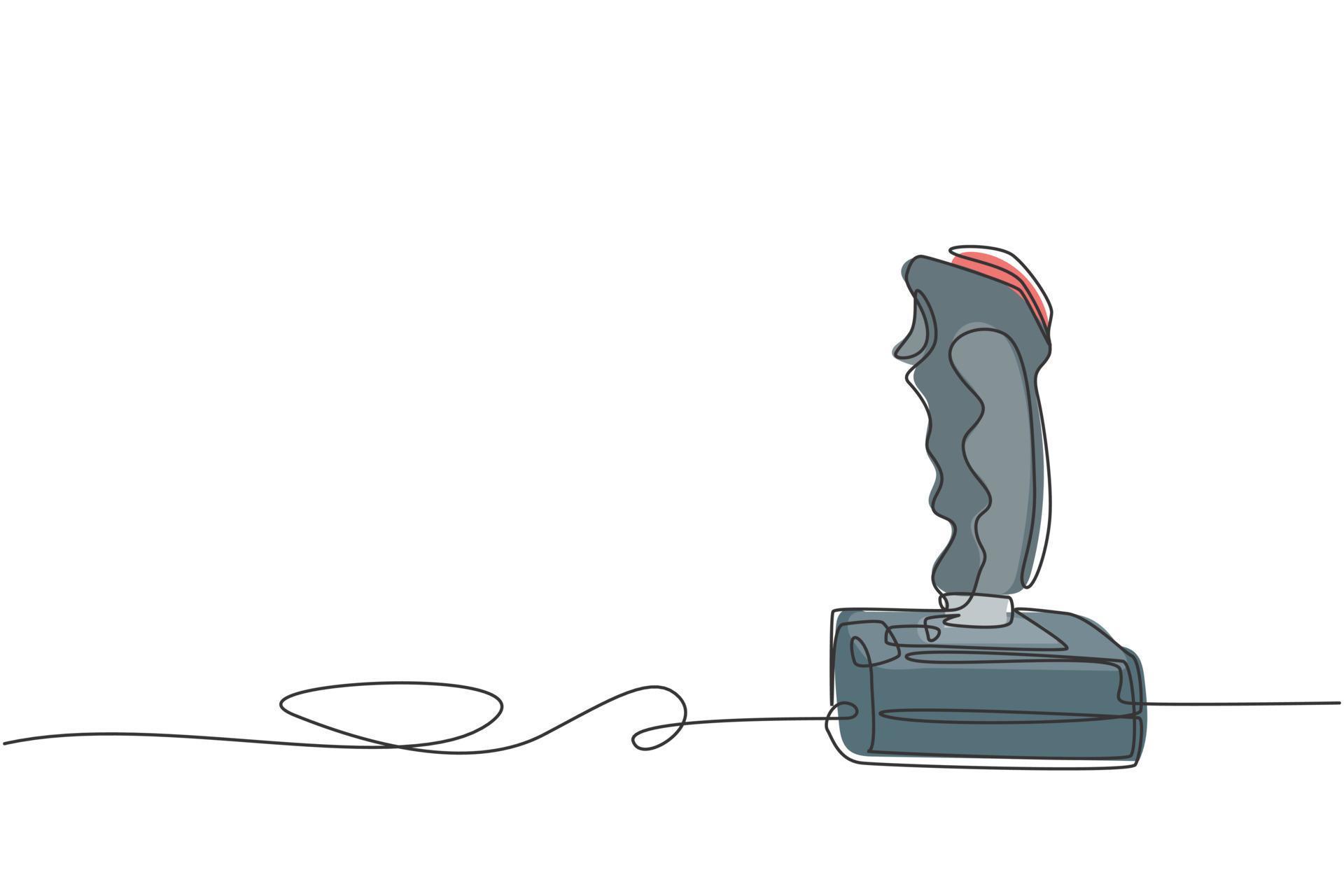 One continuous line drawing of retro old classic console video game ...