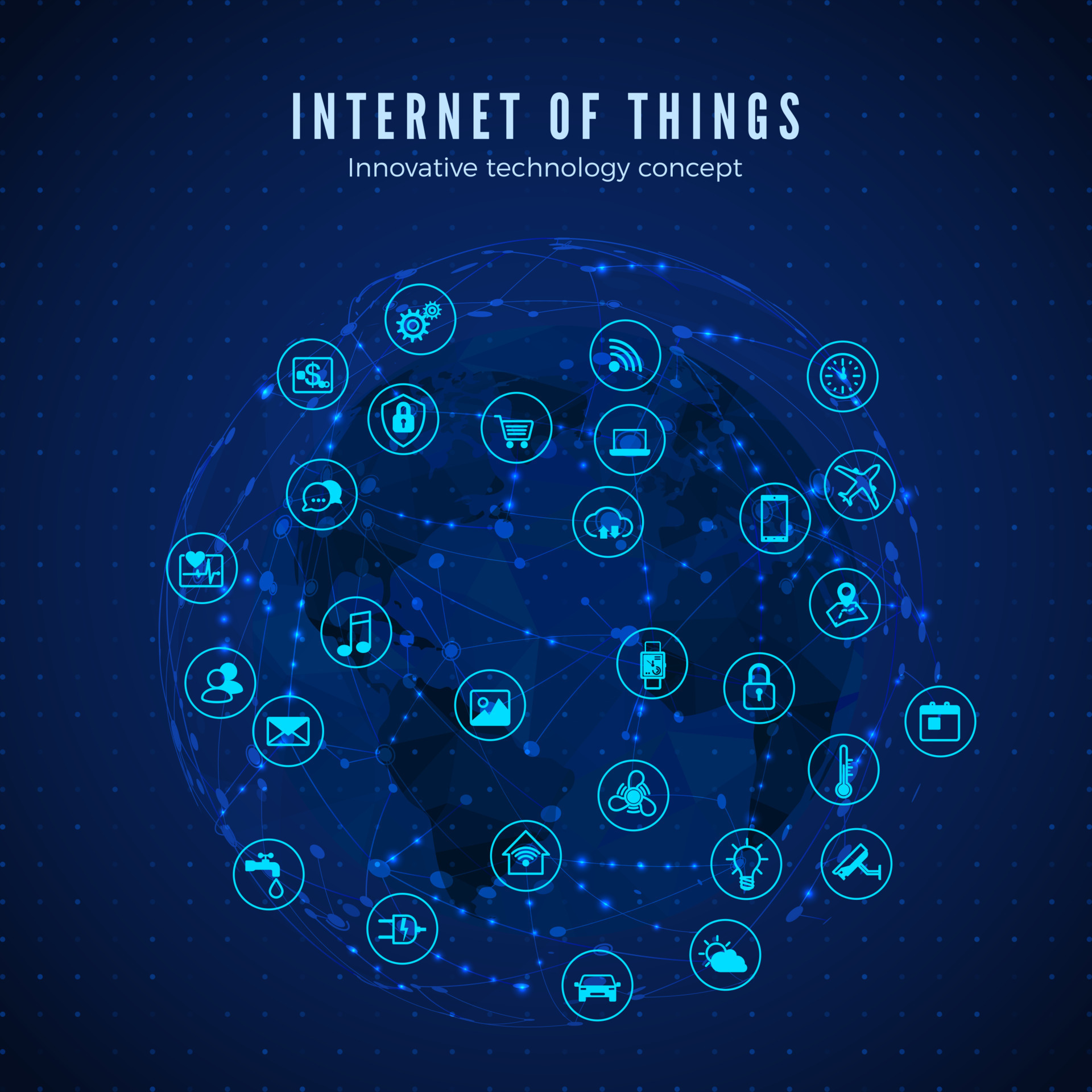 Internet Of Things Iot Concept Global Network Connection Monitoring And Control Smart Systems