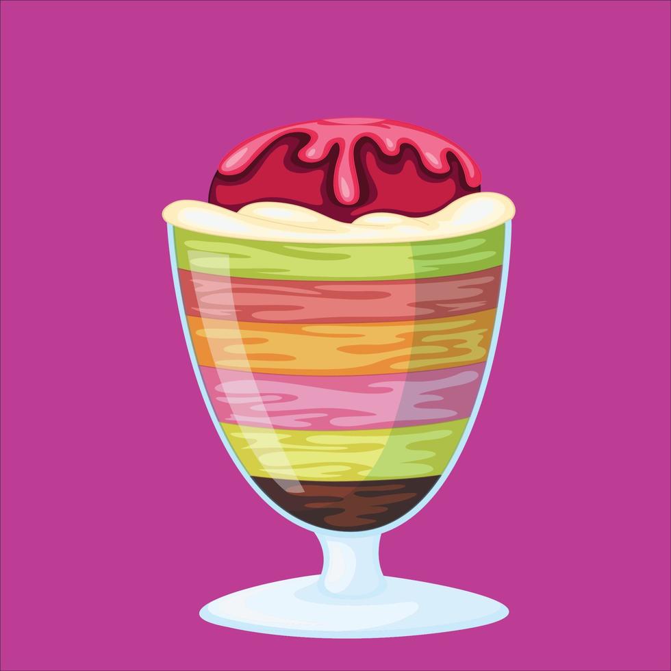 Soft Serve Ice Cream In Wafer Style Cone 3d Realistic Vector Icon