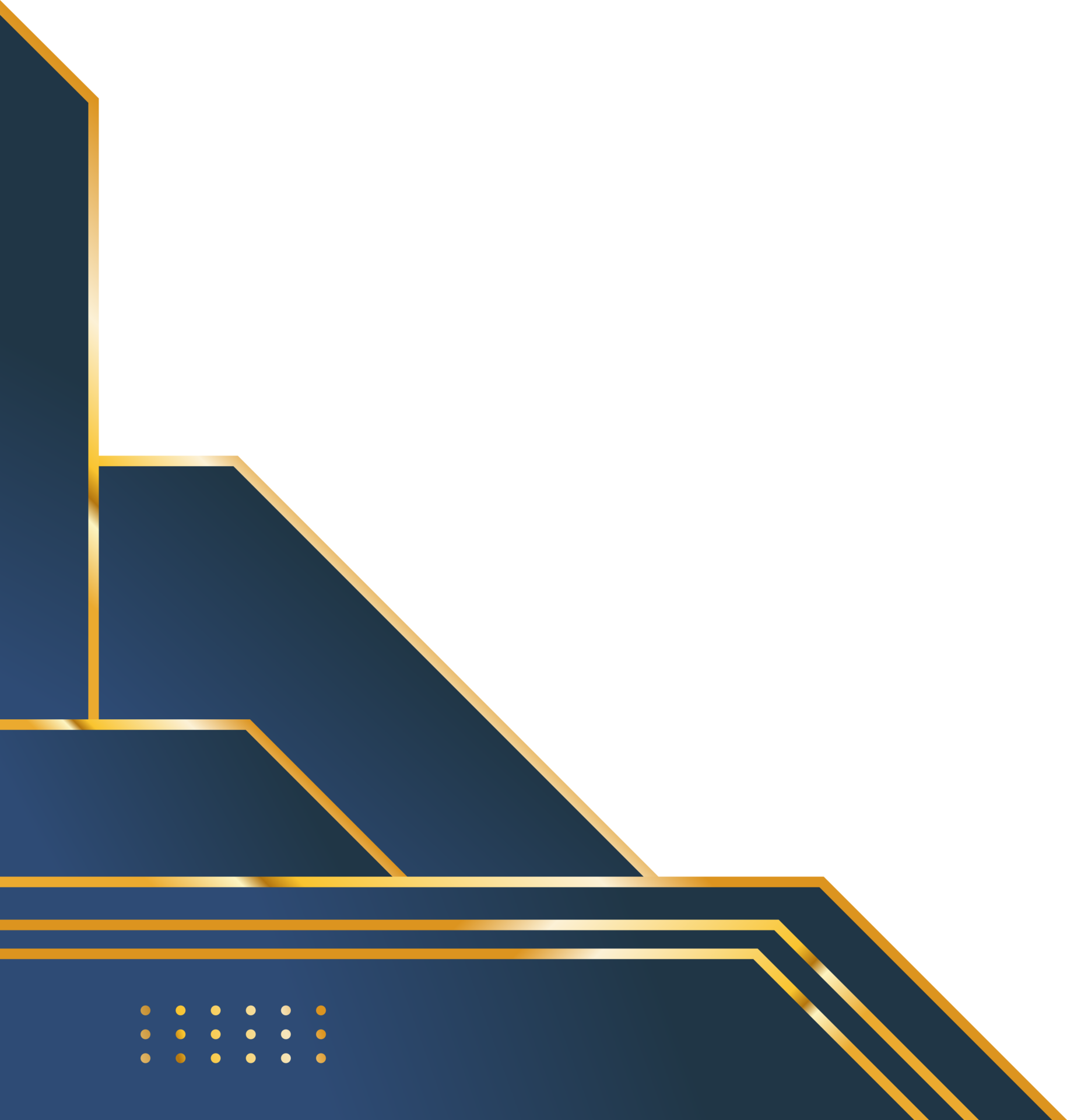 Blue Gold Modern Corner Border Abstract Decorative Frame 20639761 Png