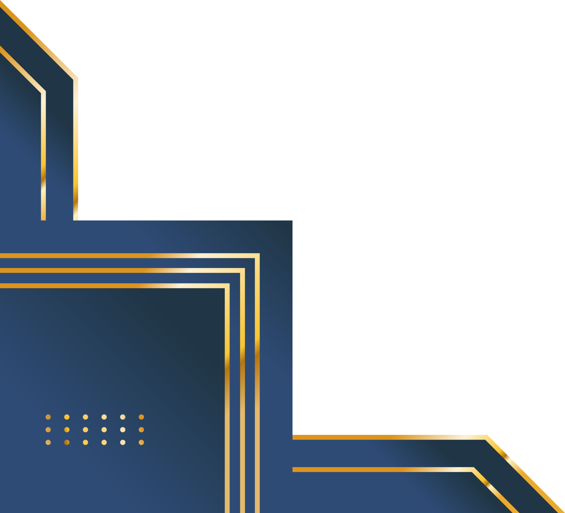 Blue Gold Modern Corner Border Abstract Decorative Frame 20639762 Png