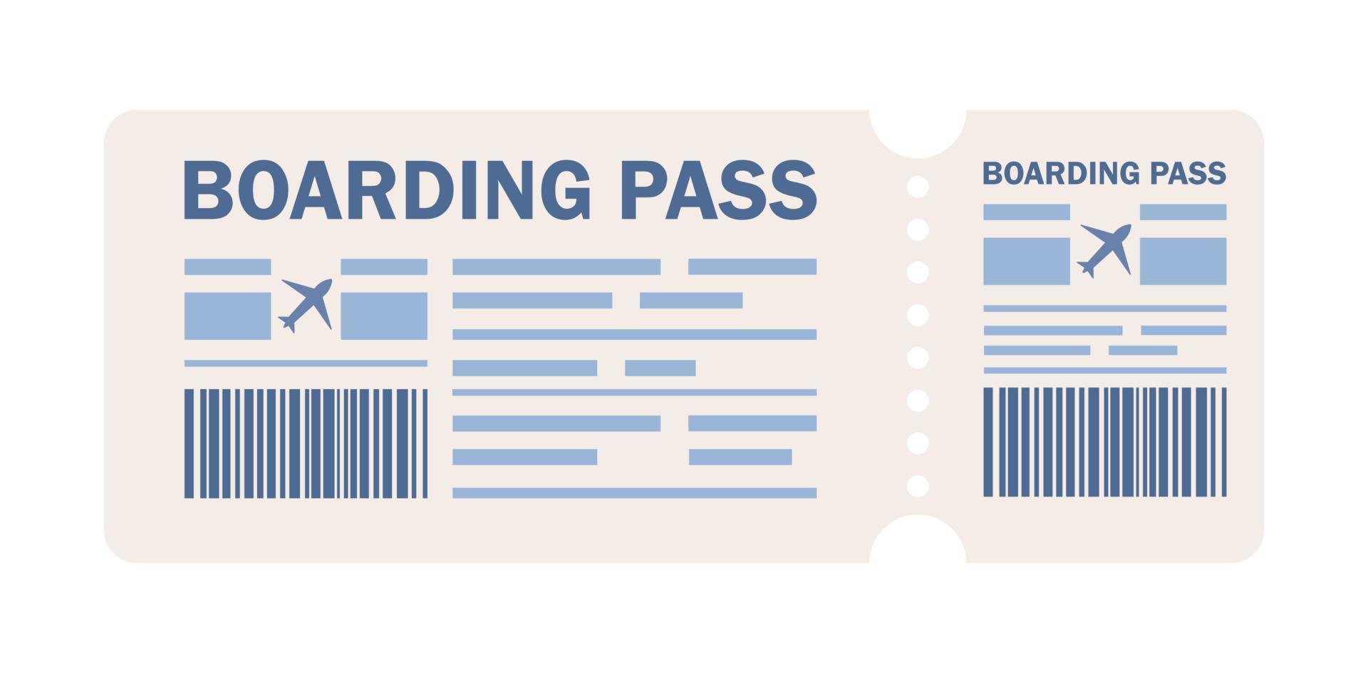Boarding Pass Ticket Icon Airline Ticket Sign Vector Flat