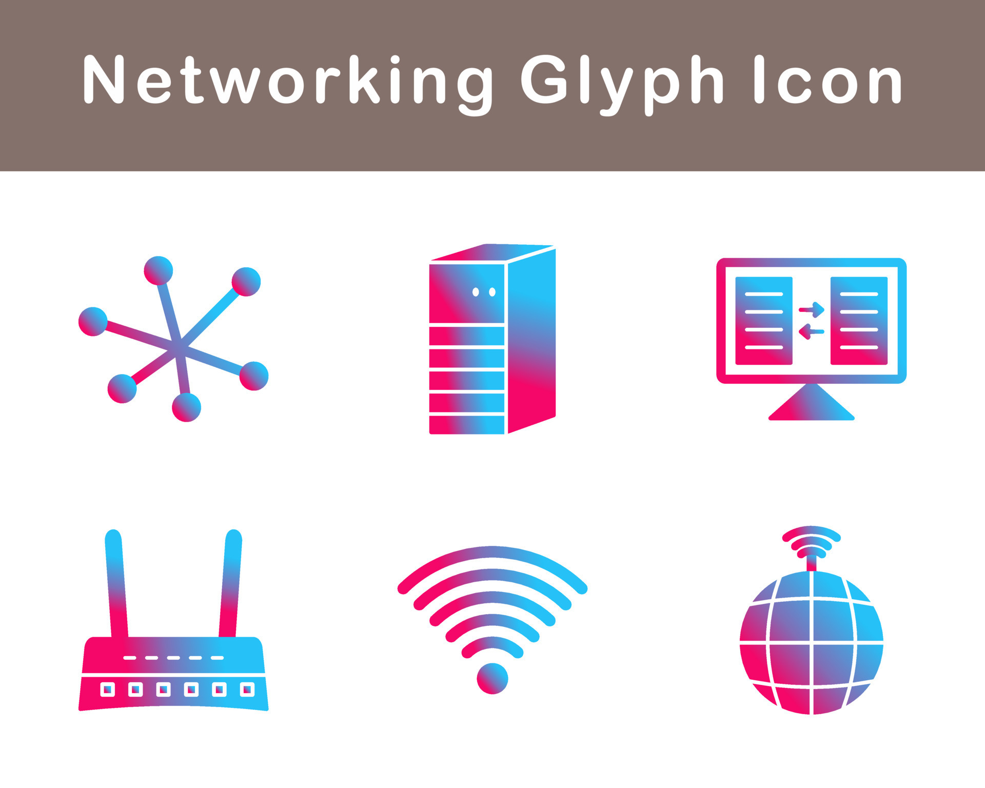 Networking Vector Icon Set 20644926 Vector Art at Vecteezy
