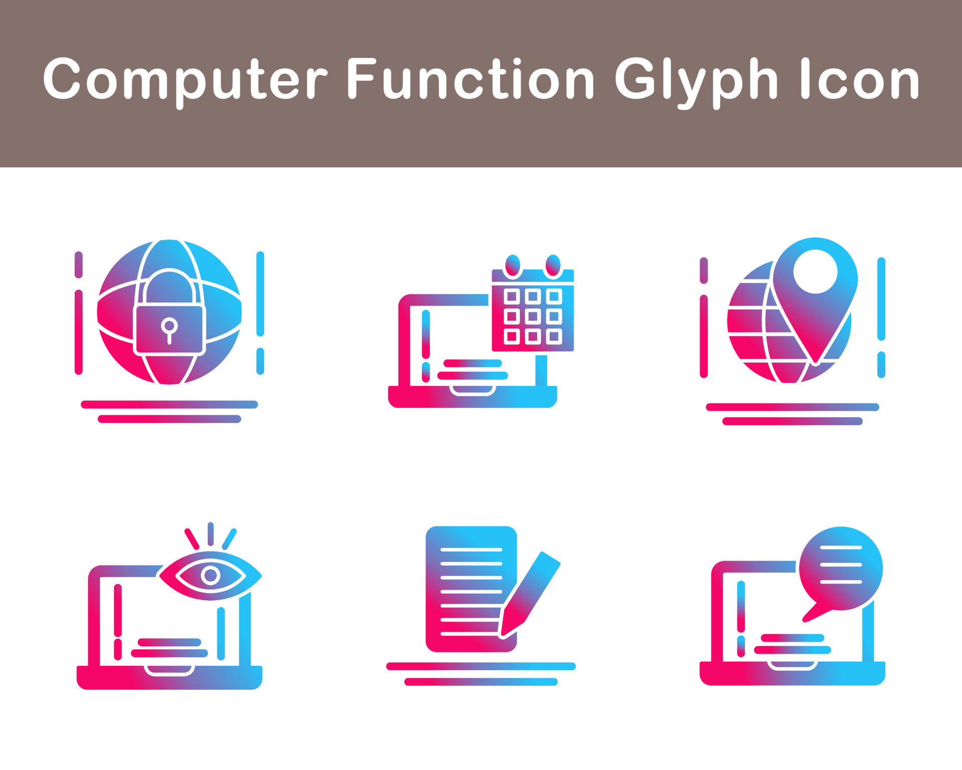 Computer Function Vector Icon Set 20647287 Vector Art at Vecteezy
