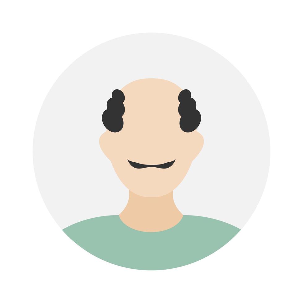 vacío cara icono avatar con calvo parche y Bigote. vector ilustración. 20647303 Vector en Vecteezy