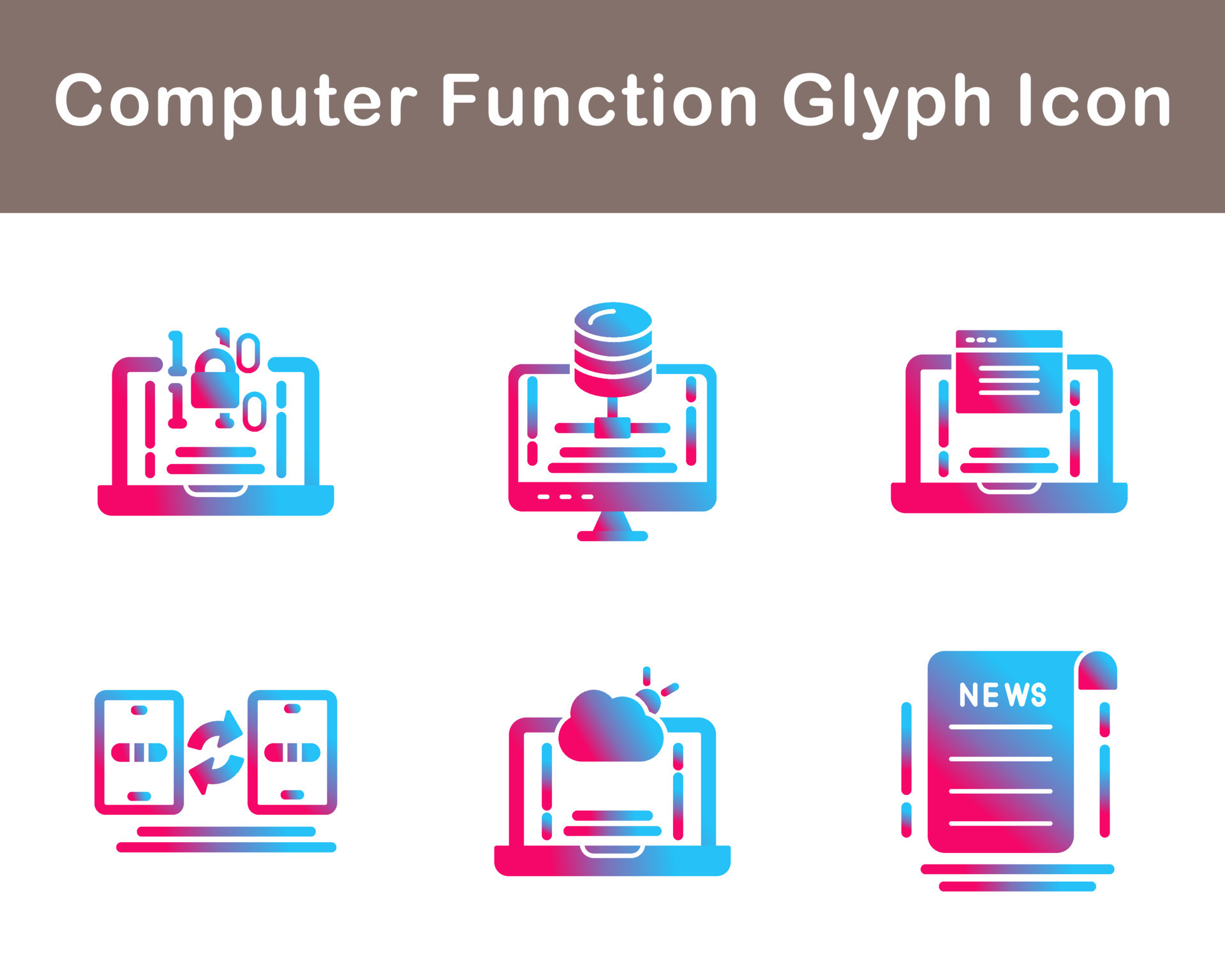 Computer Function Vector Icon Set 20647451 Vector Art at Vecteezy