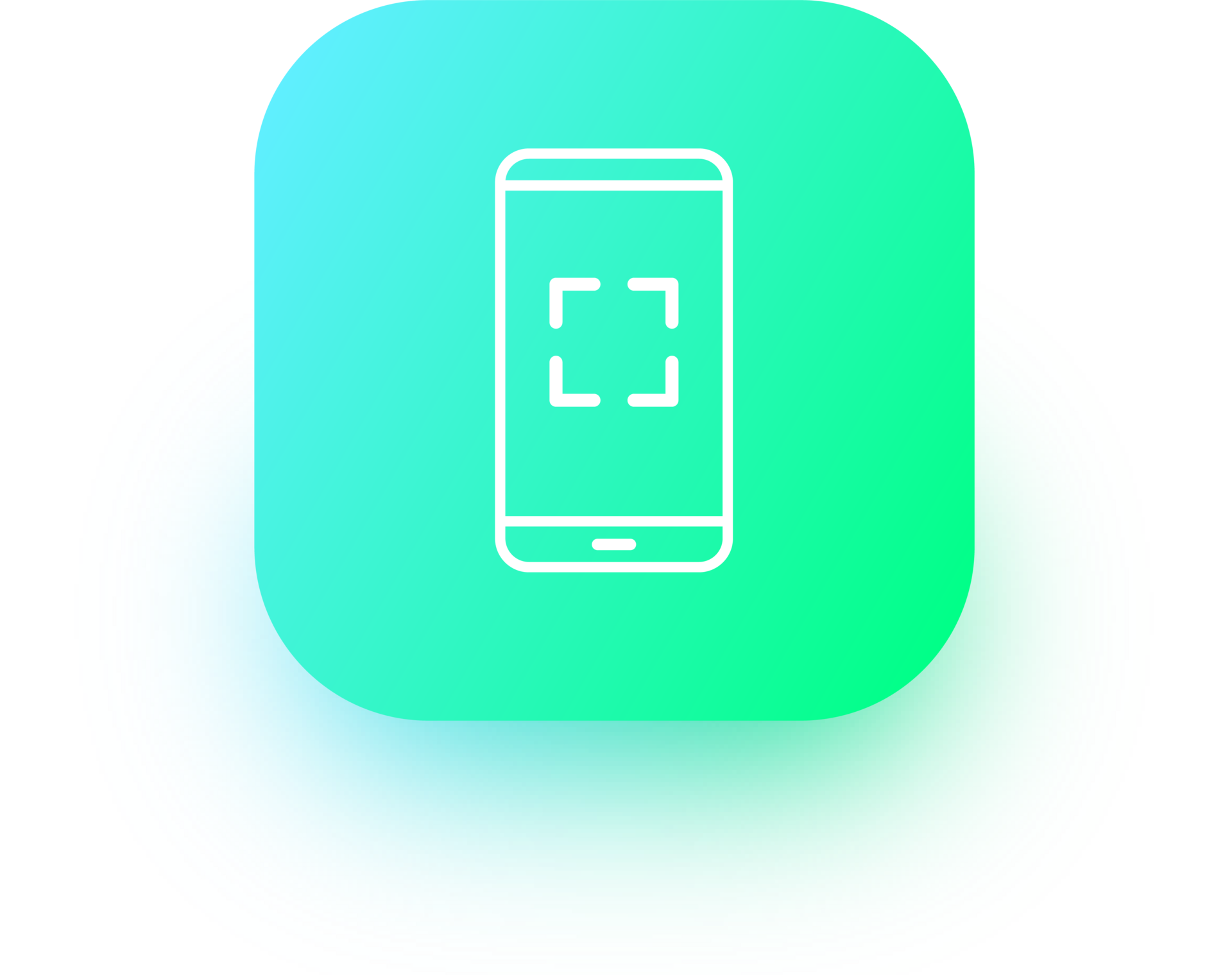 Scan Icon In Square Gradient Colors Smartphone Signs Illustration