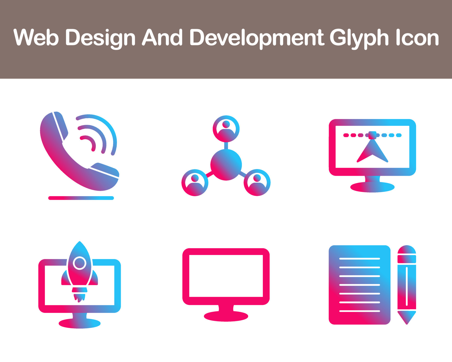 Web Design And Development Vector Icon Set 20647897 Vector Art at Vecteezy