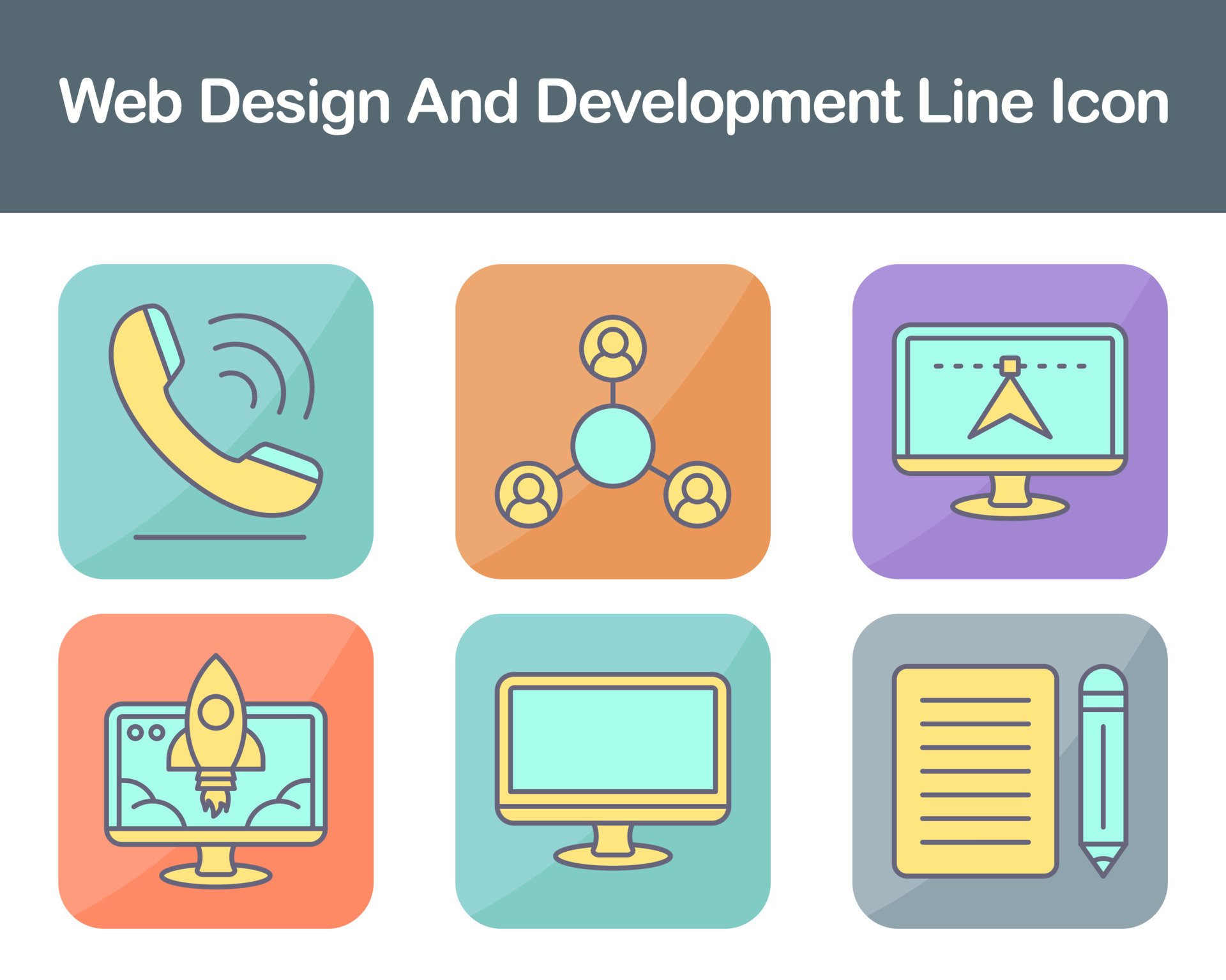 Web Design And Development Vector Icon Set 20648255 Vector Art at Vecteezy