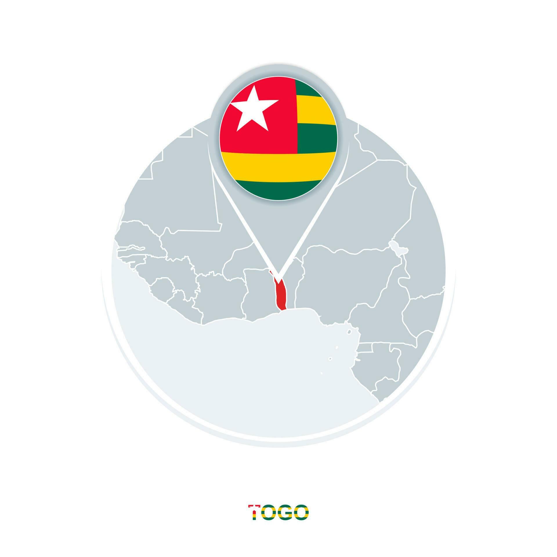 Togo map and flag, vector map icon with highlighted Togo 20648840 Vector Art at Vecteezy