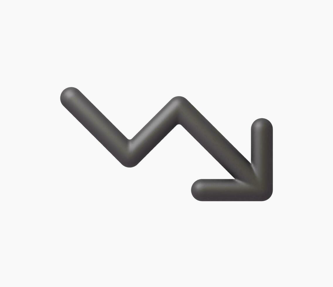 3d Realistic Trend down or decrease icon vector illustration 20649095 ...