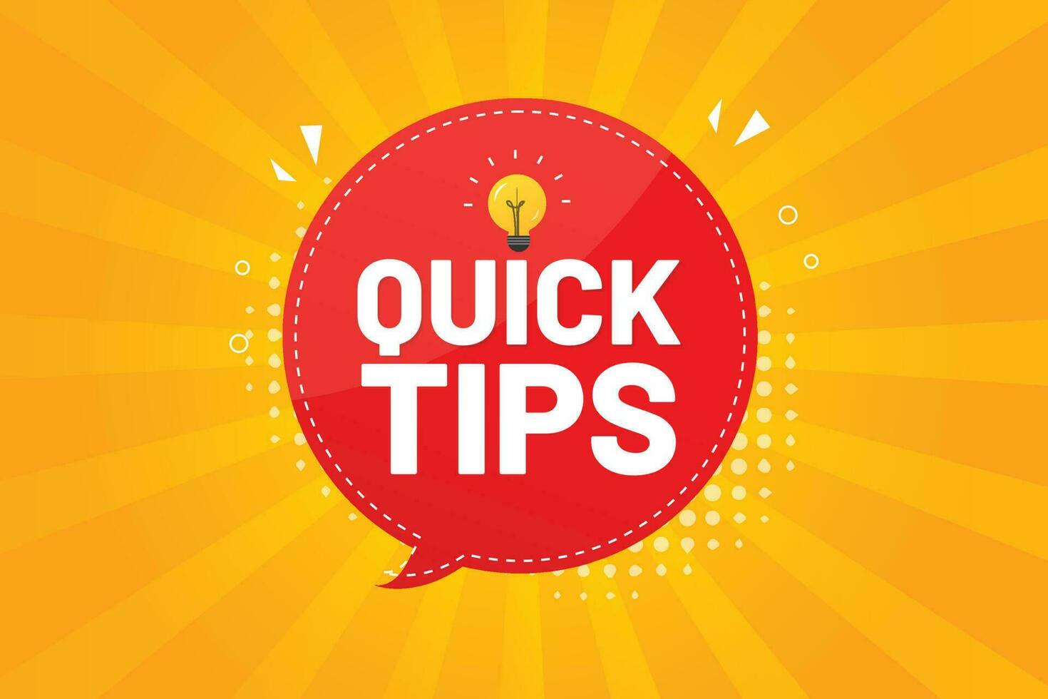 Quick tips with bulb vector illustration. 20650069 Vector Art at Vecteezy