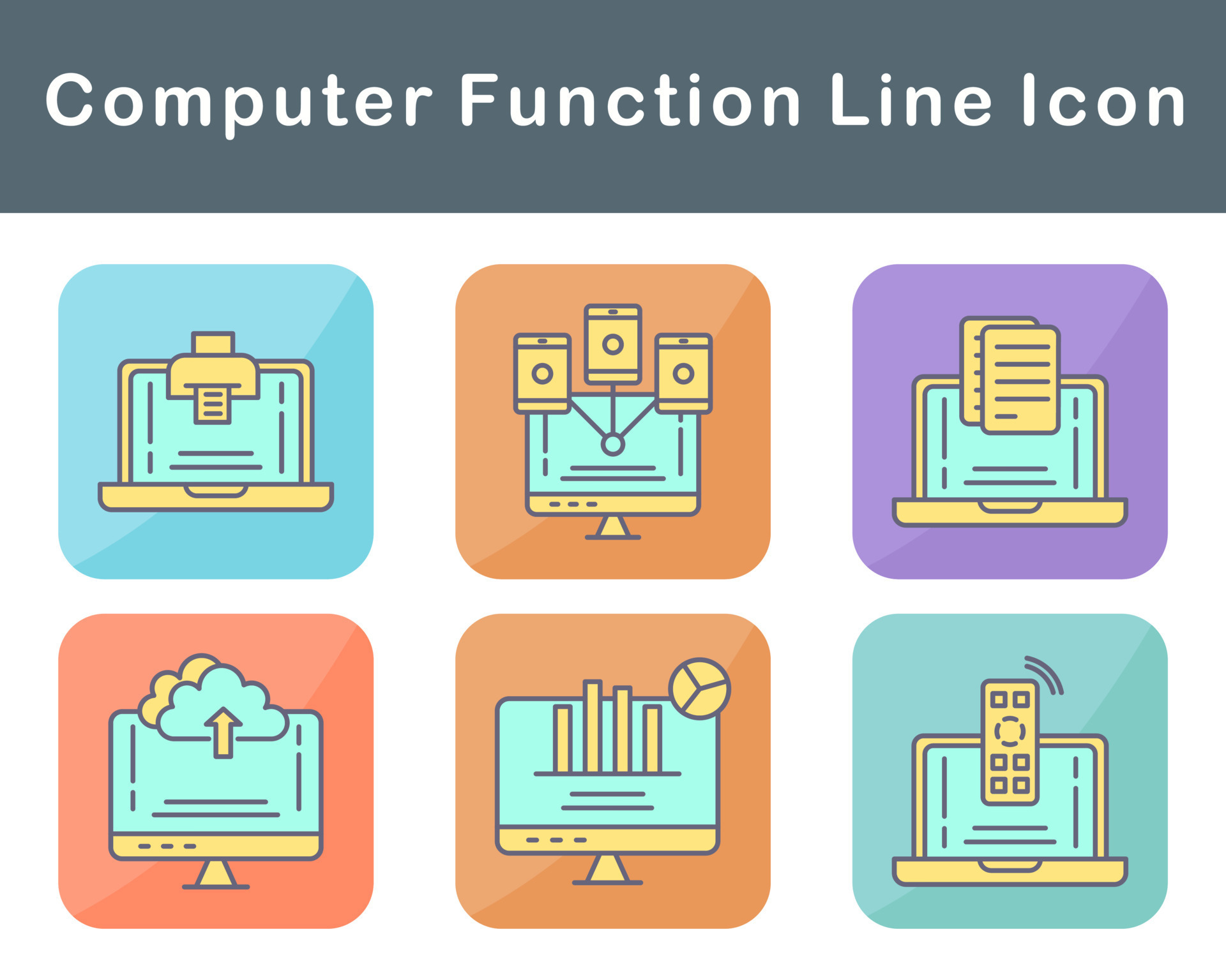 Computer Function Vector Icon Set 20650596 Vector Art at Vecteezy