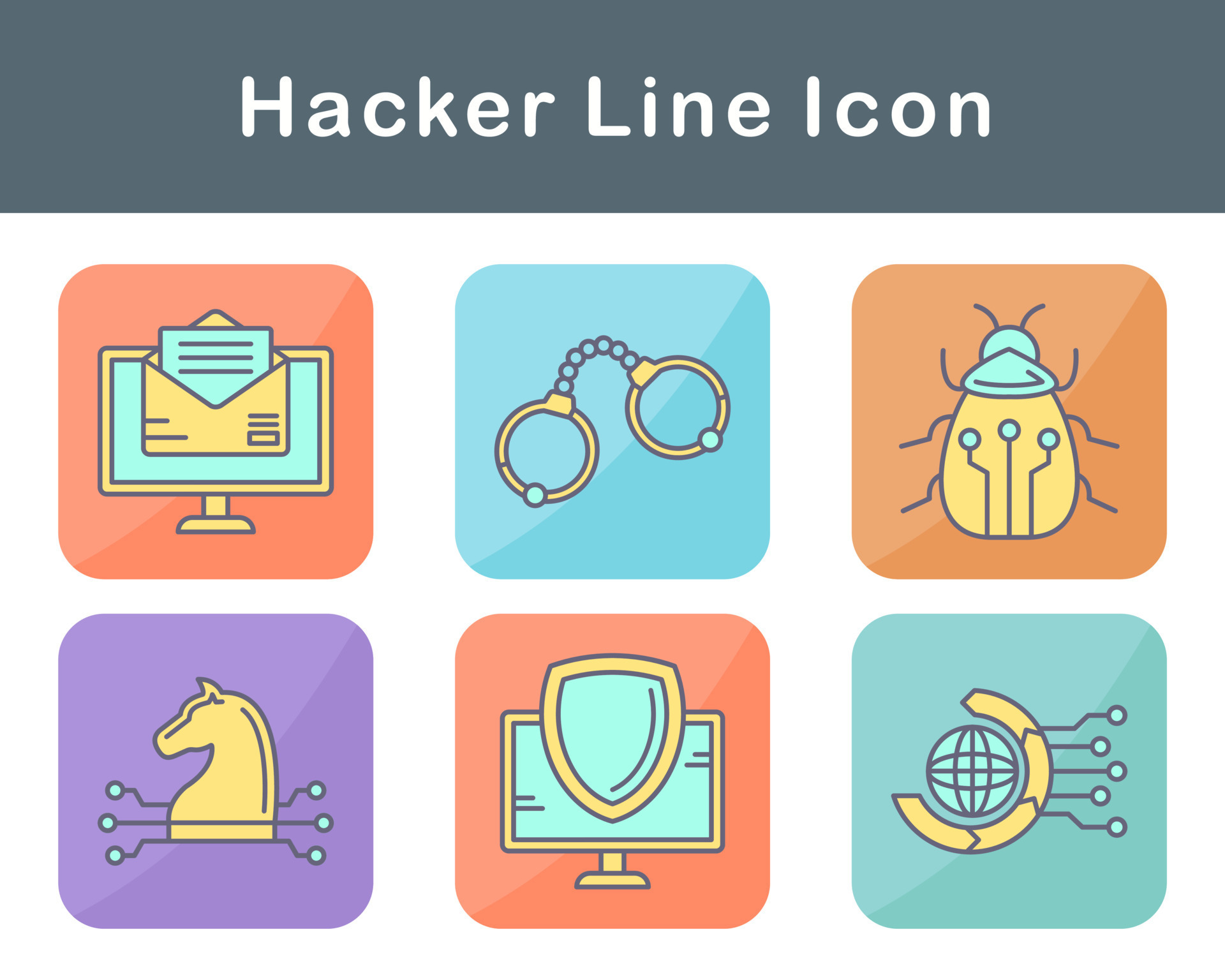 Hacker Vector Icon Set 20650777 Vector Art At Vecteezy