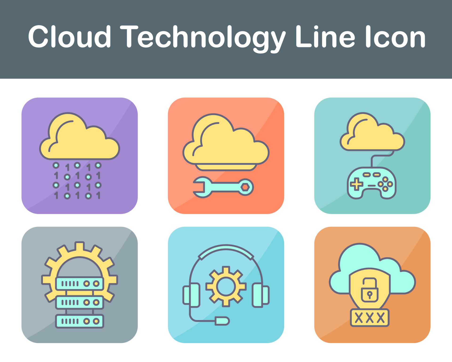 Cloud Technology Vector Icon Set 20650899 Vector Art at Vecteezy