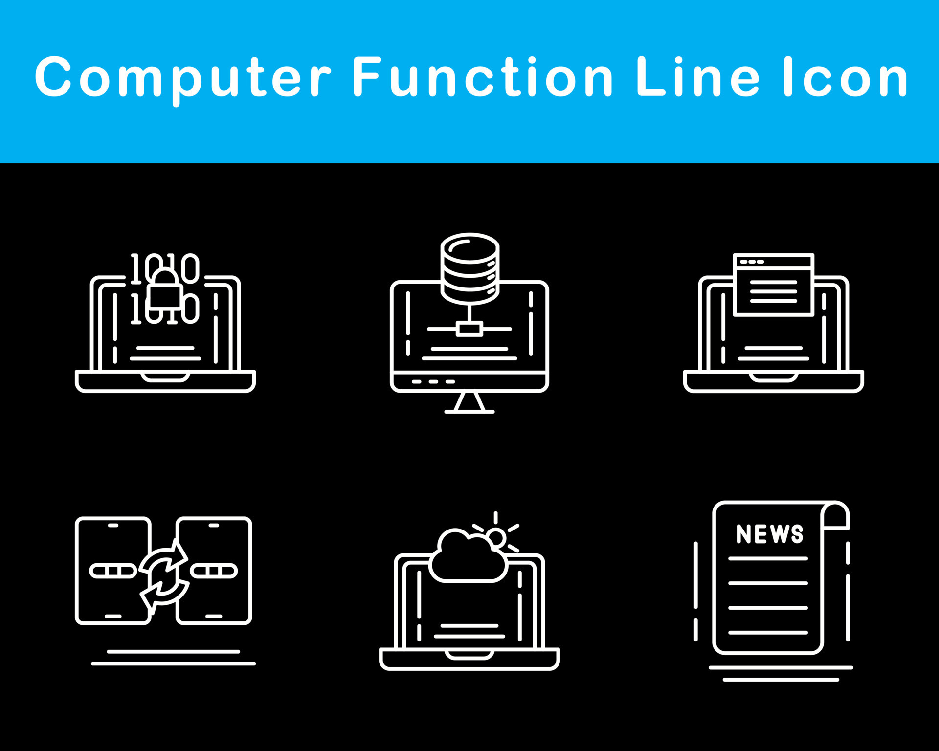 Computer Function Vector Icon Set 20651297 Vector Art at Vecteezy