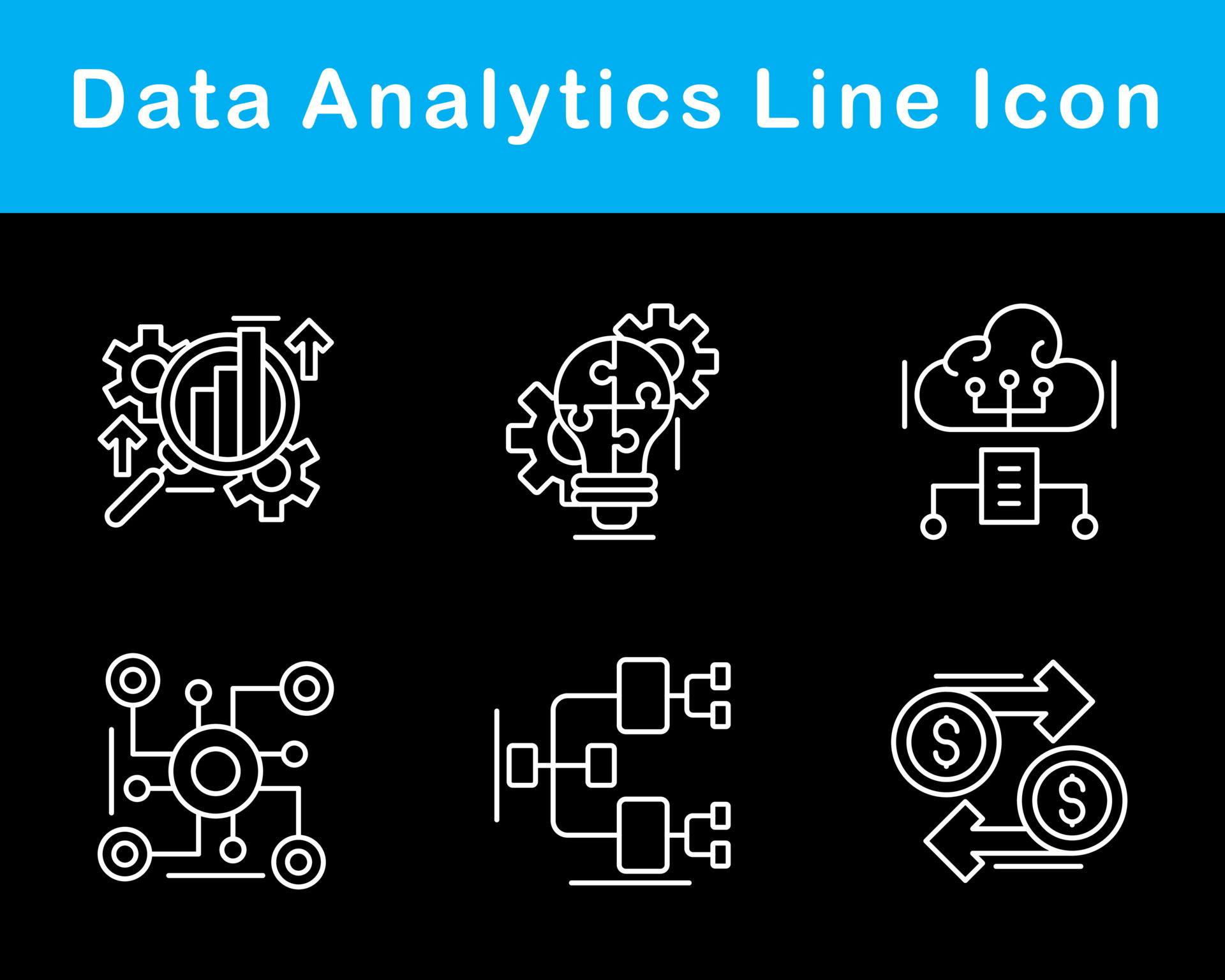Data Analytics Vector Icon Set 20651389 Vector Art at Vecteezy