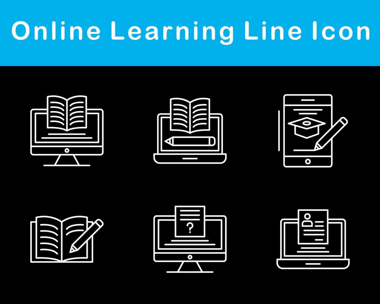 Online Learning Vector Icon Set 20651423 Vector Art at Vecteezy
