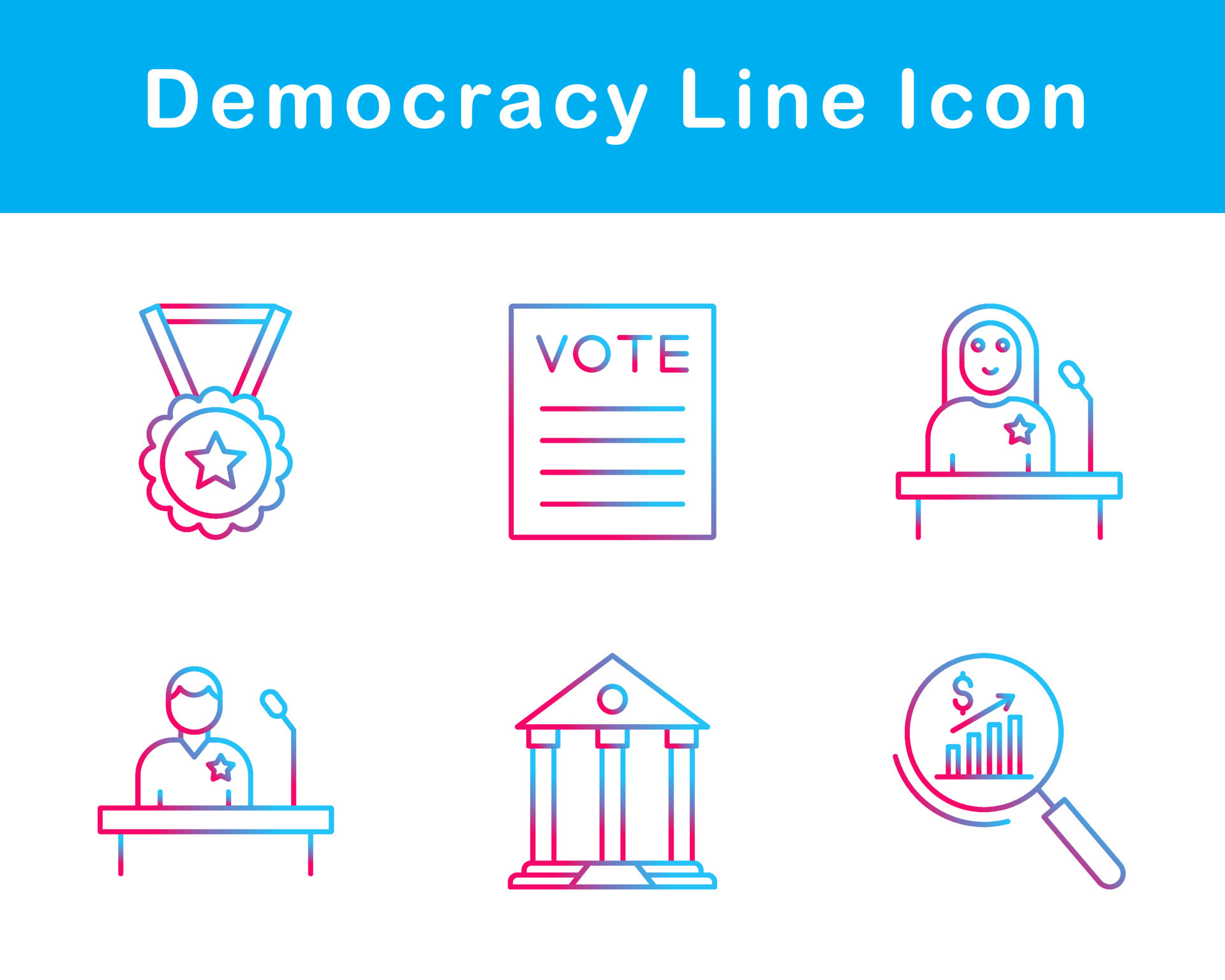 Democracy Vector Icon Set 20652409 Vector Art At Vecteezy