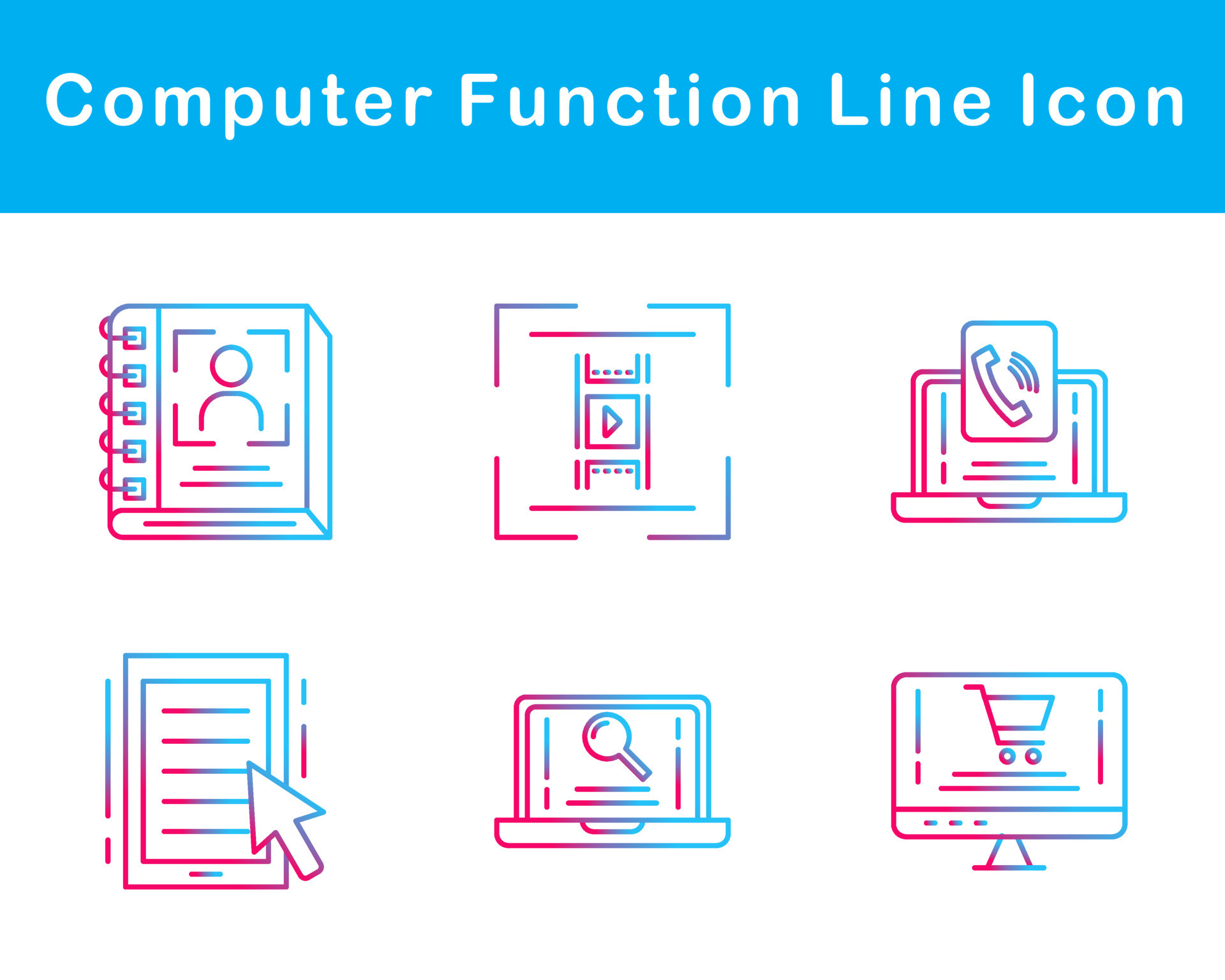 Computer Function Vector Icon Set 20652473 Vector Art at Vecteezy