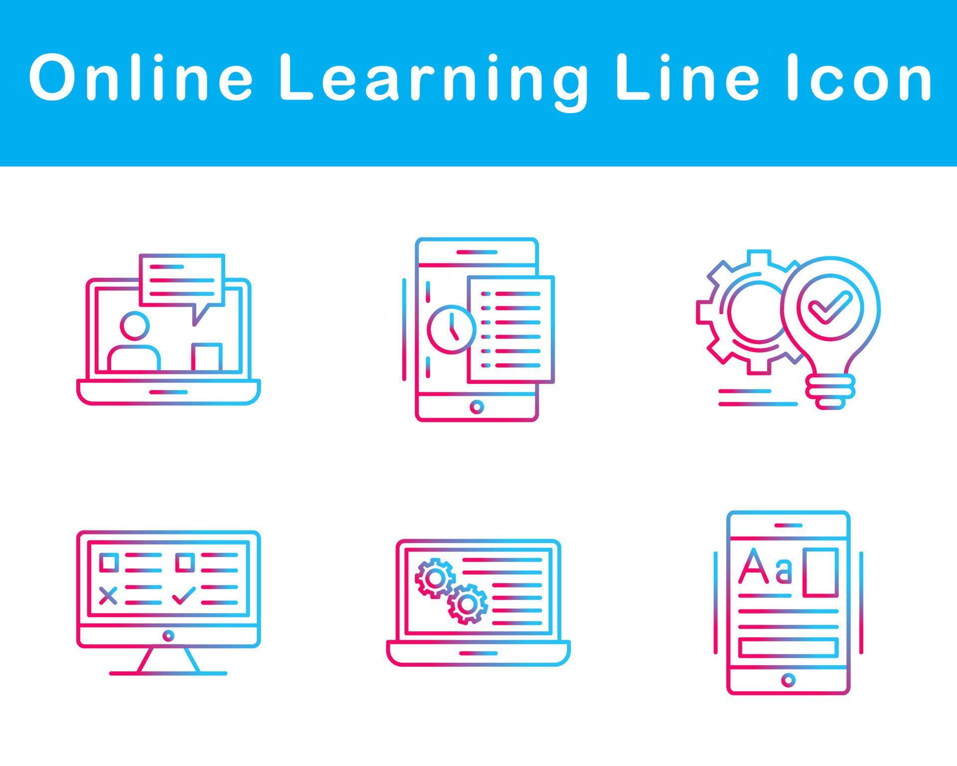 Online Learning Vector Icon Set 20652792 Vector Art at Vecteezy