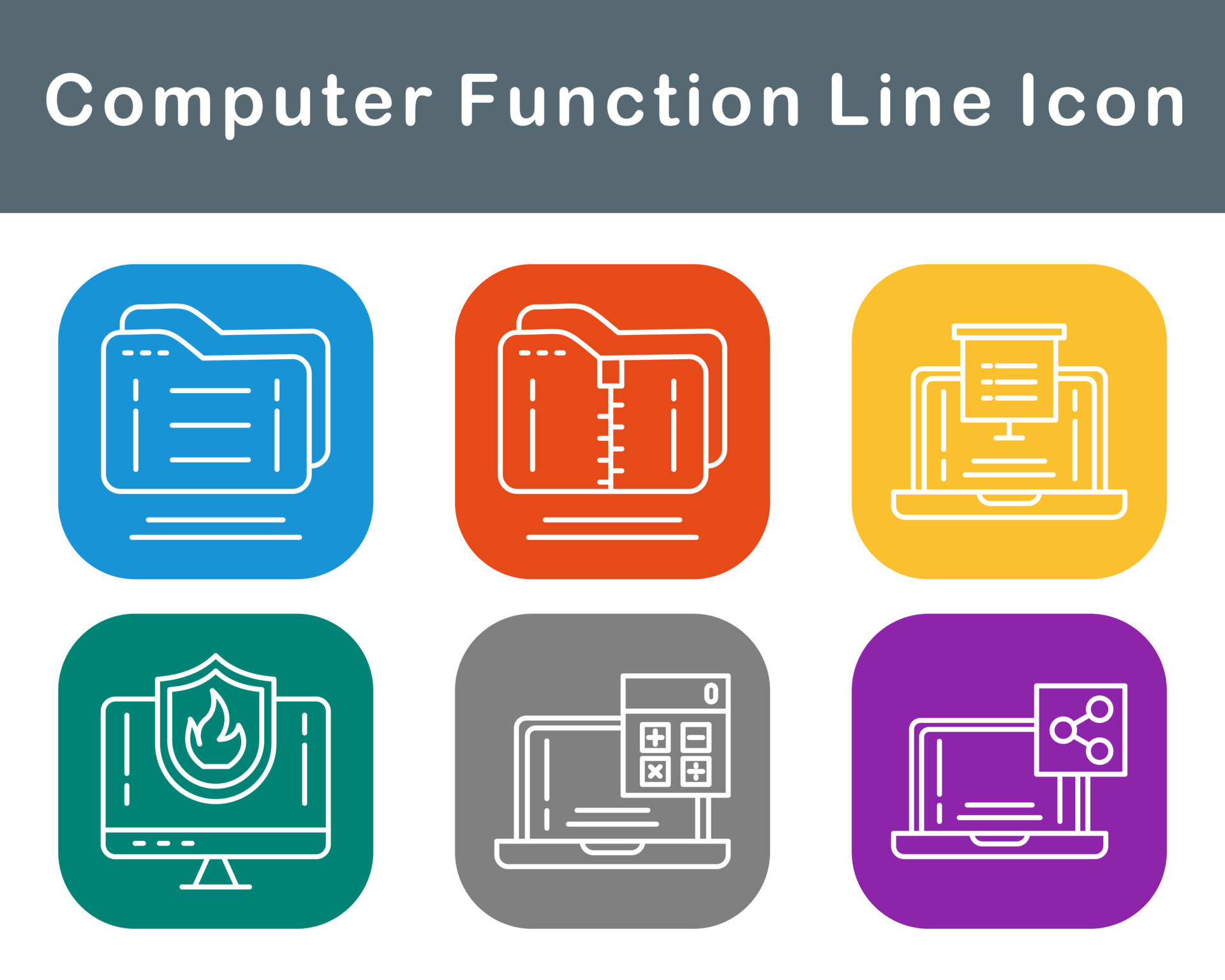 Computer Function Vector Icon Set 20653550 Vector Art at Vecteezy