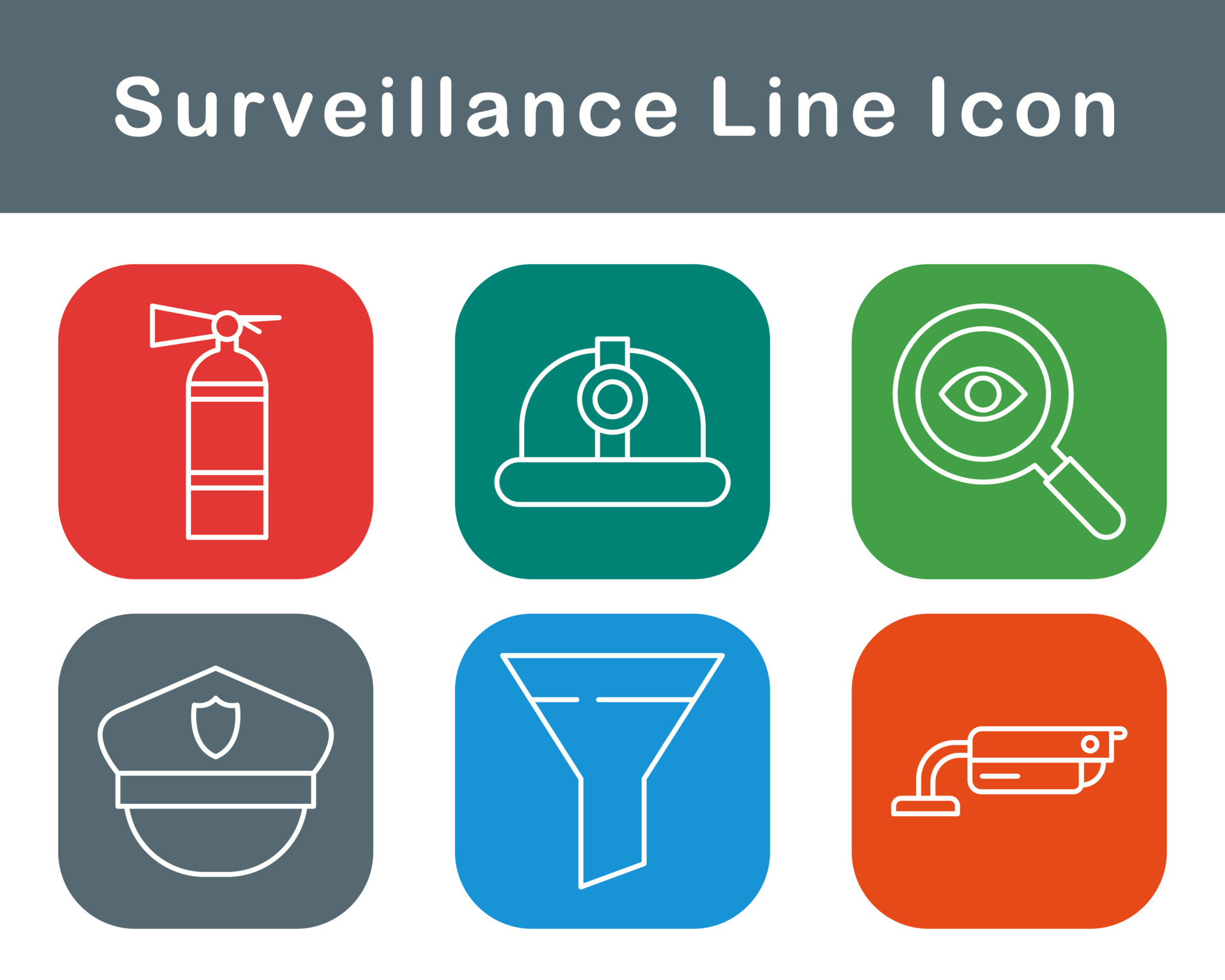 Surveillance Vector Icon Set 20653553 Vector Art at Vecteezy