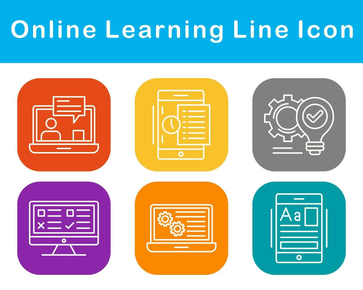 Online Learning Vector Icon Set 20653939 Vector Art at Vecteezy