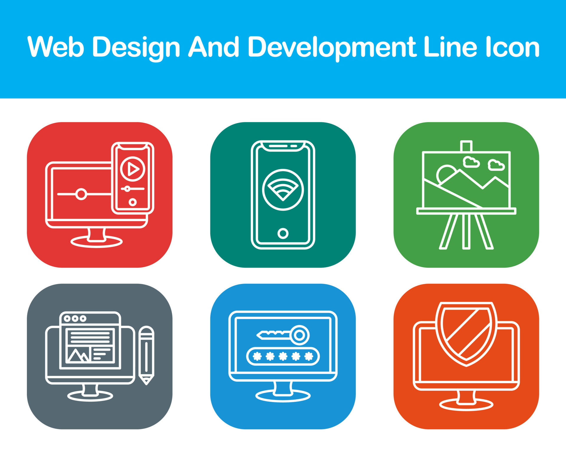 Web Design And Development Vector Icon Set 20654341 Vector Art at Vecteezy