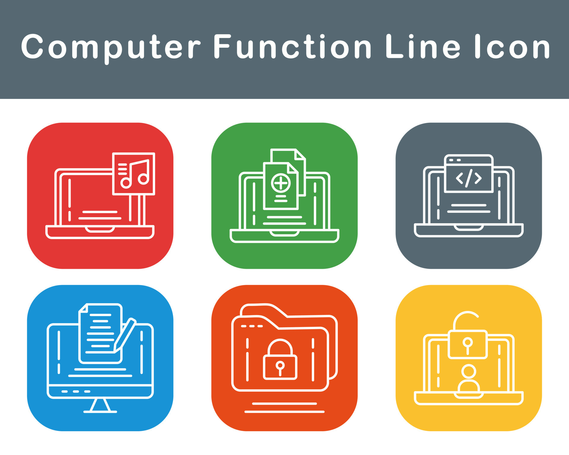 Computer Function Vector Icon Set 20655068 Vector Art at Vecteezy