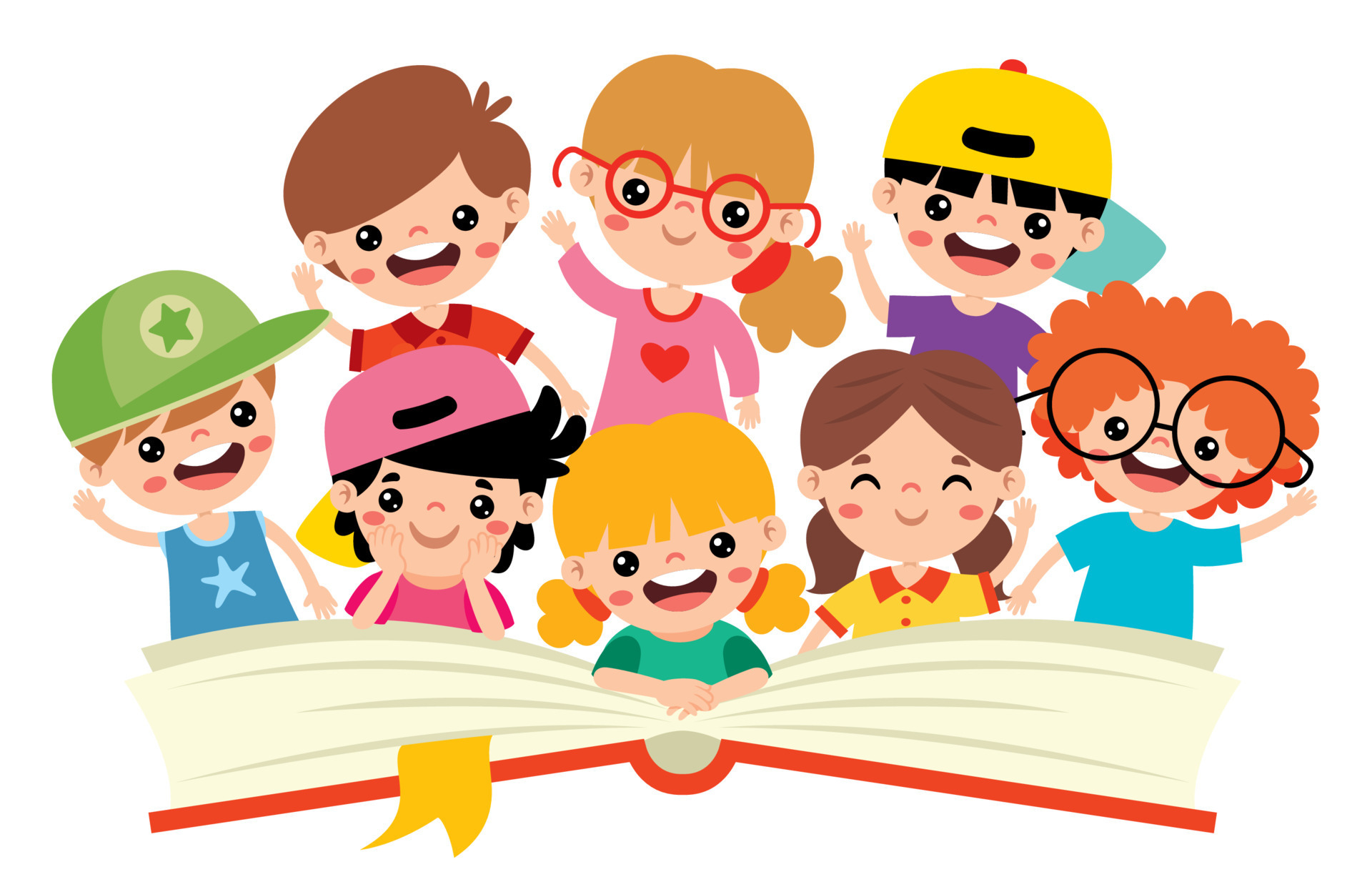 Illustration Of Kids Reading Book 20660217 Vector Art at Vecteezy
