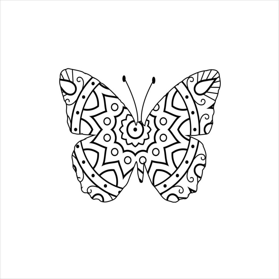 Vector Cute Butterfly Mandala Coloring Page 20660824 Vector Art At Vecteezy