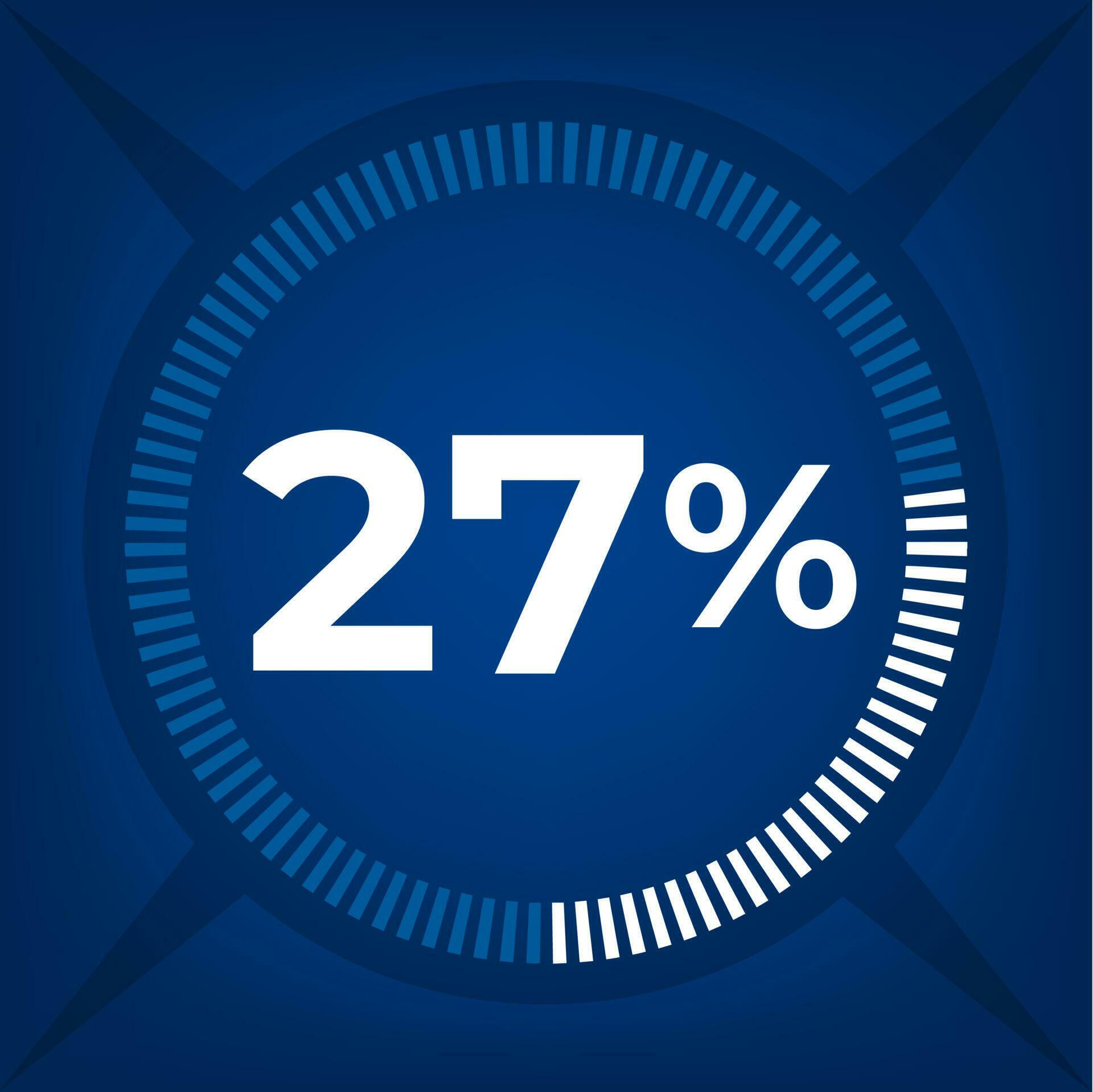 27 percent count on dark blue background 20662689 Vector Art at Vecteezy