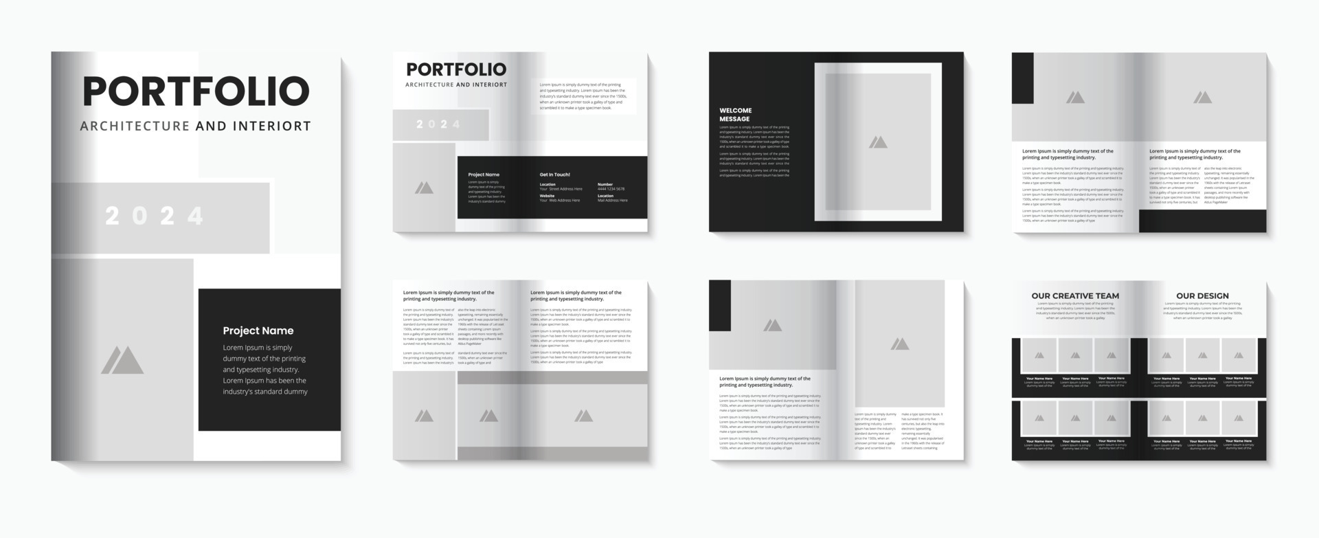 architecture portfolio brochure template with interior portfolio cover ...