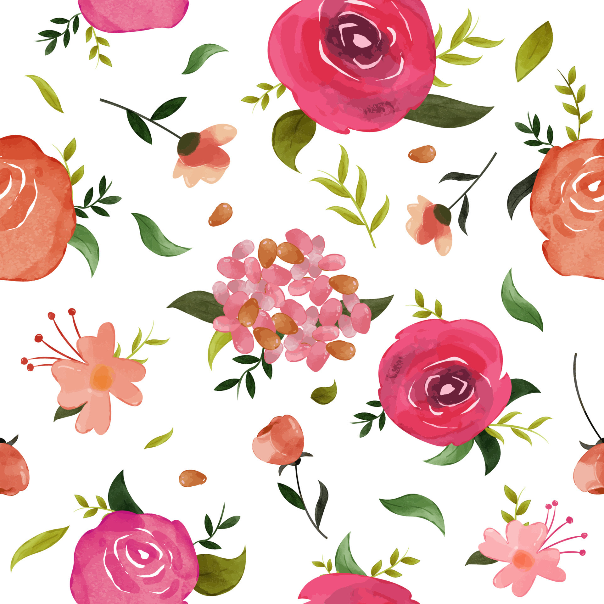 Purple Floral Watercolor Seamless Pattern 20671646 Vector Art At Vecteezy