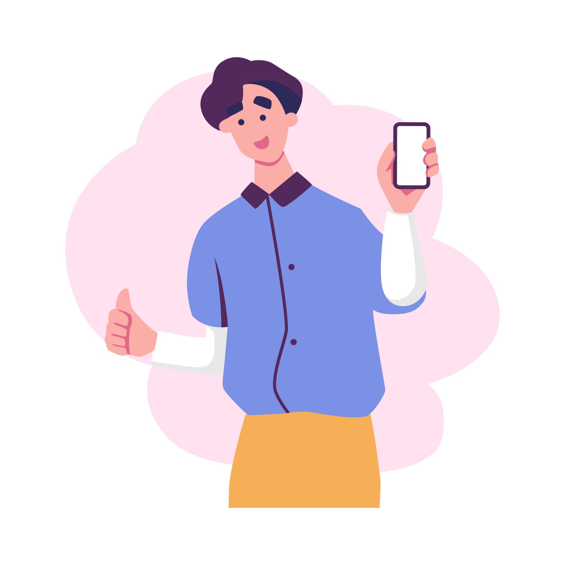 Man Holding Mobile Vector Art, Icons, and Graphics for Free Download