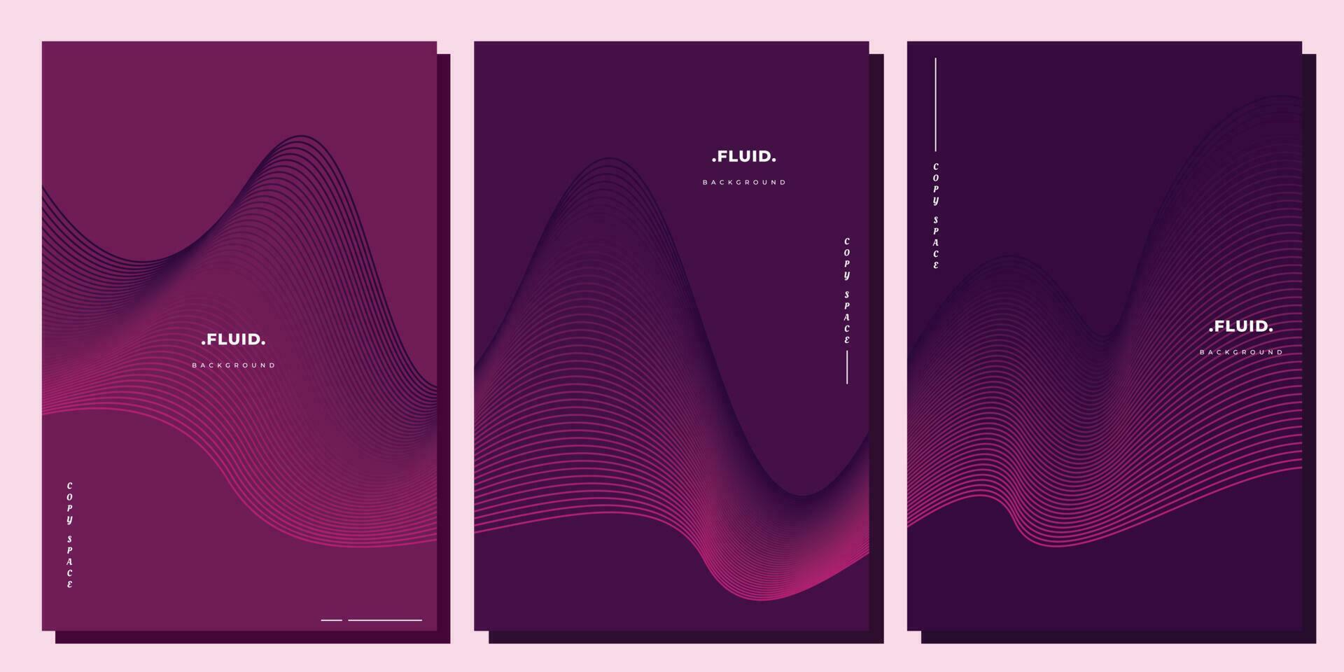 Dynamic Fluid Wave Lines Background Design Set For Copy Space Brochure