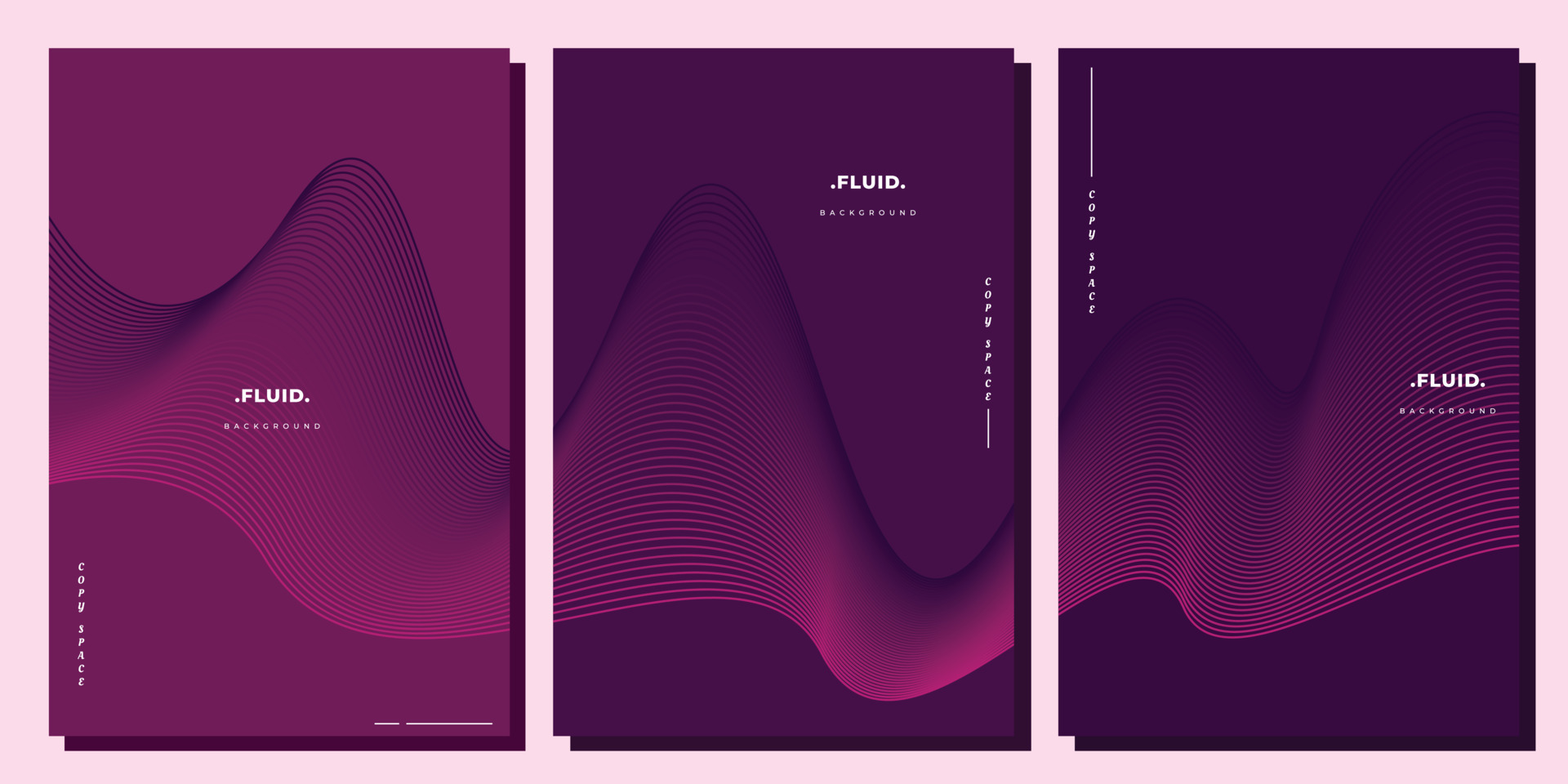 Dynamic Fluid Wave Lines Background Design Set For Copy Space Brochure