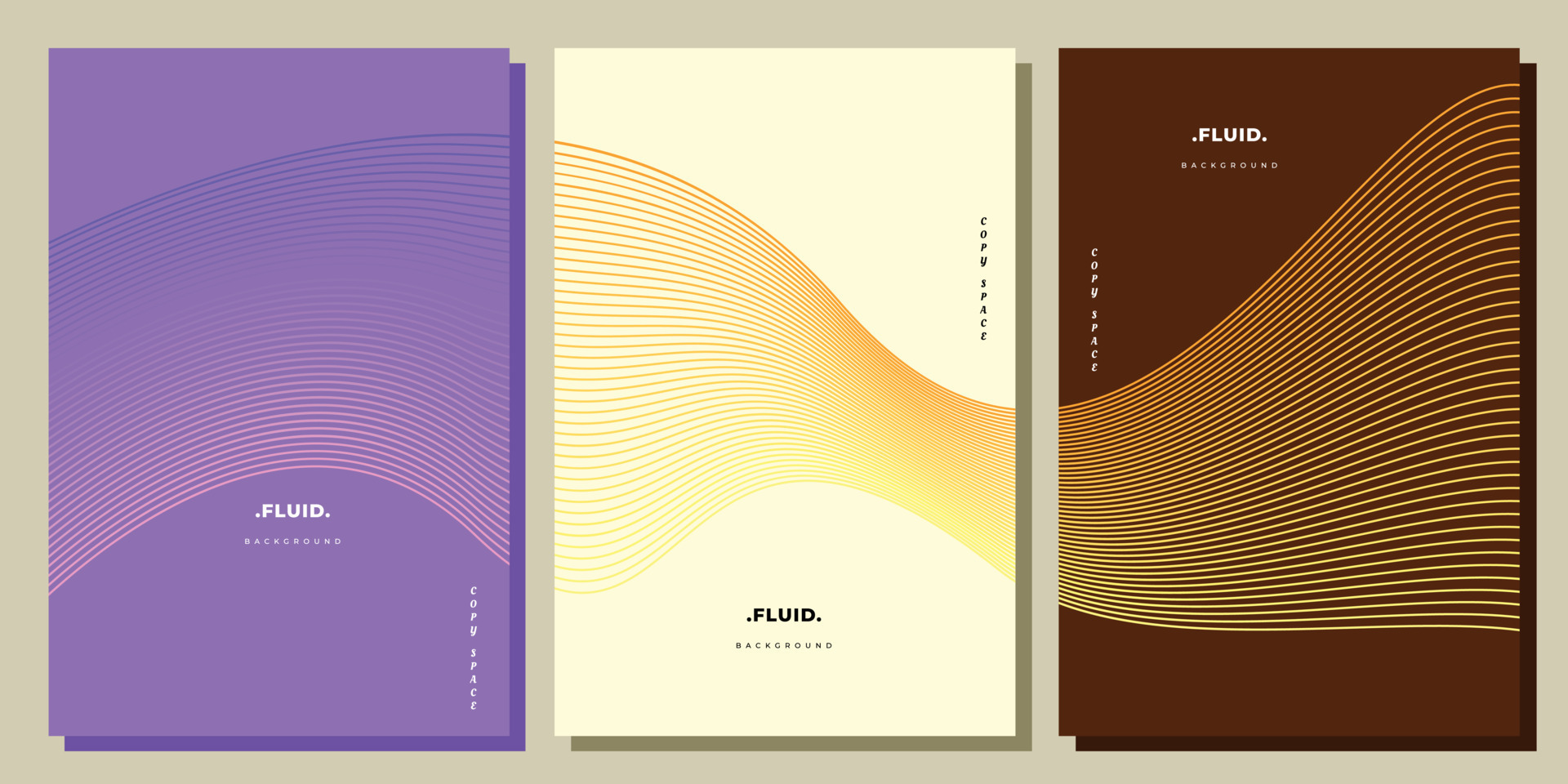 Dynamic Fluid Wave Lines Background Design Set For Copy Space Brochure