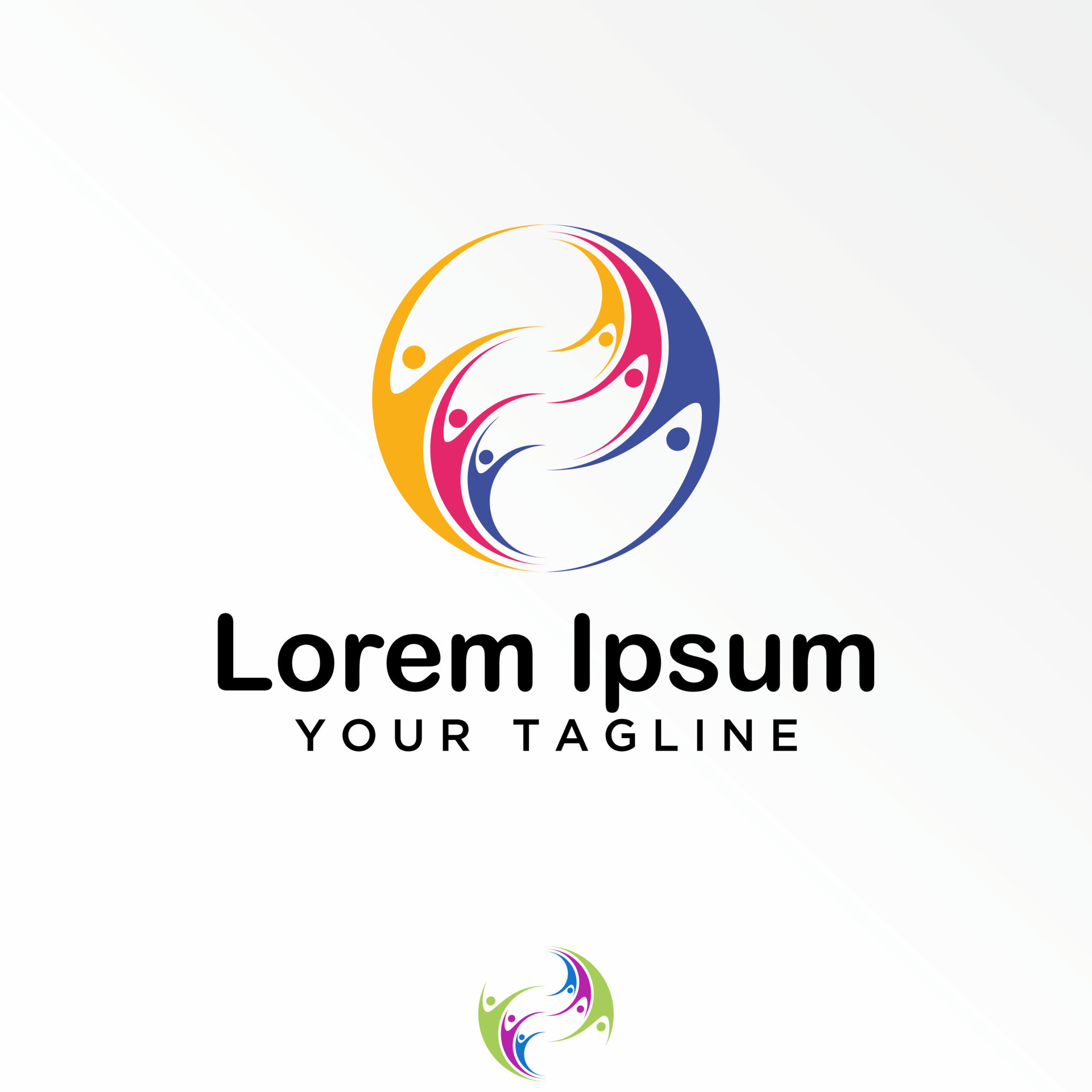 seis humano o cuerpo en contento circulo movimiento pequeño a grande imagen gráfico icono logo ...