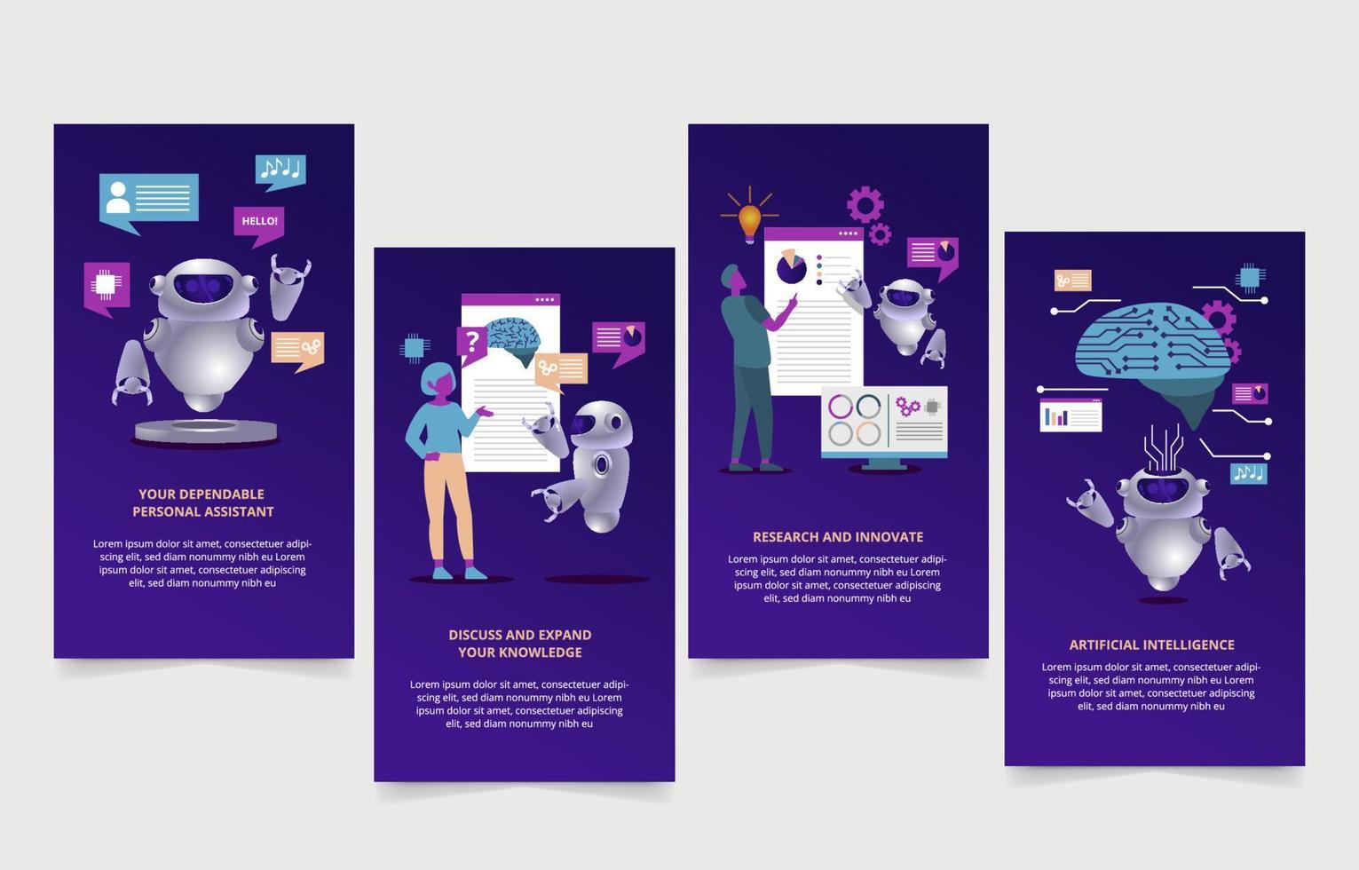 Artificial Intelligence Social Media Story Template 20690216 Vector Art