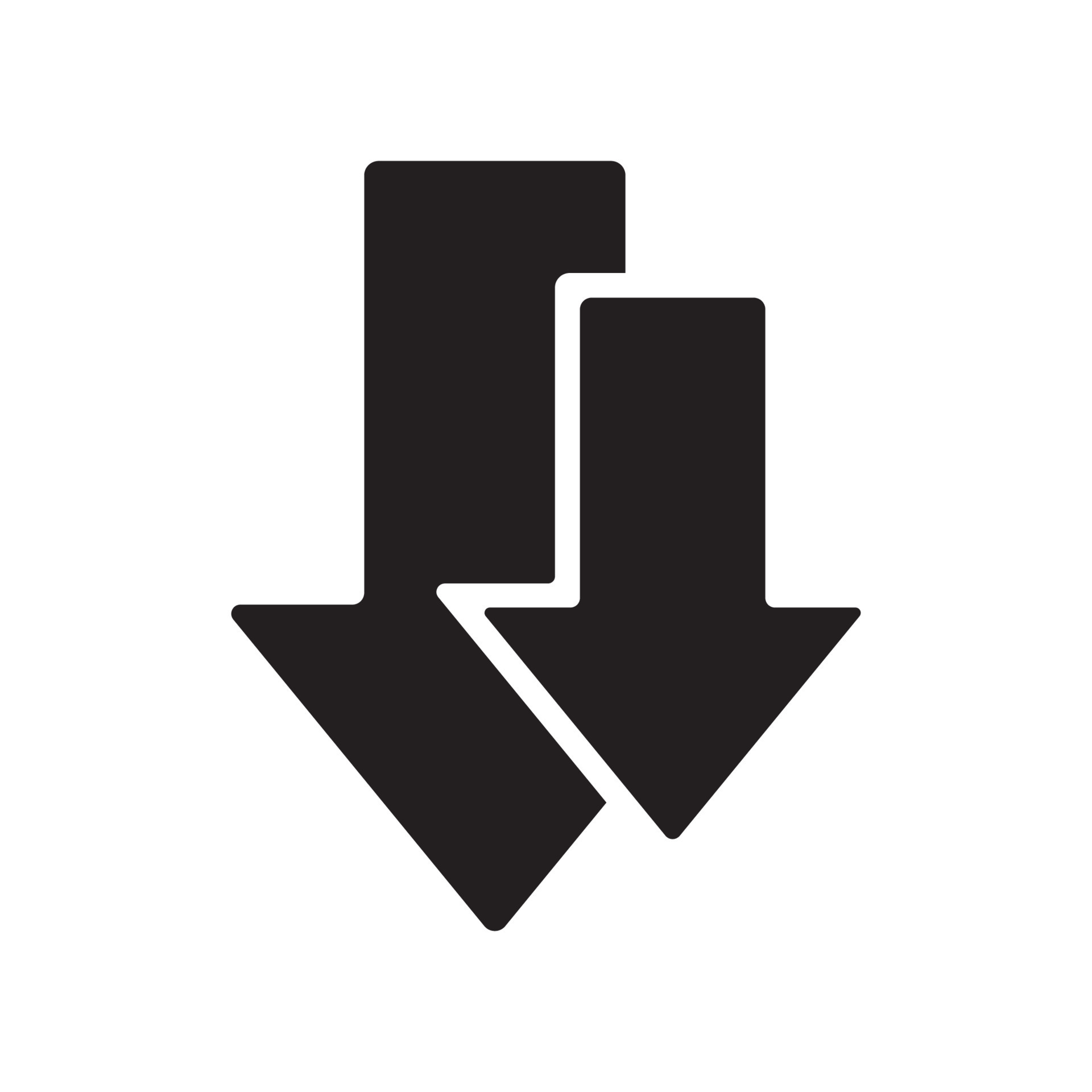 Double down arrows symbol or decrease direction sign icon, navigation ...