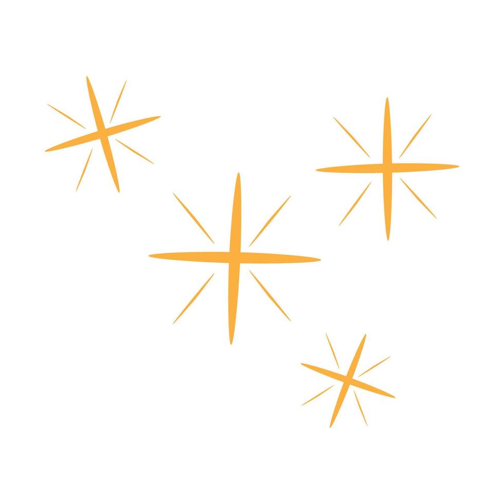 Hand drawn sparkling star. Retro abstract illustration with hand drawn sparkle for celebration ...