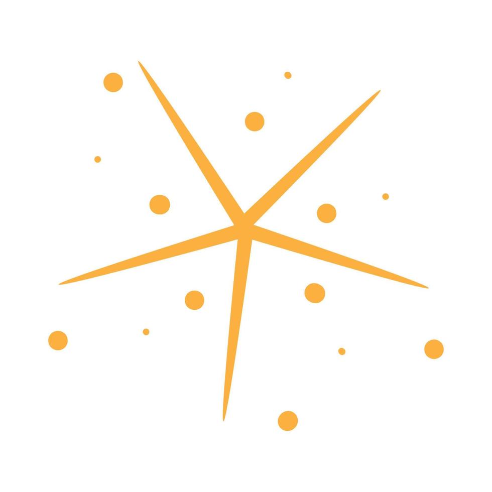 Hand drawn sparkling star. Retro abstract illustration with hand drawn sparkle for celebration ...