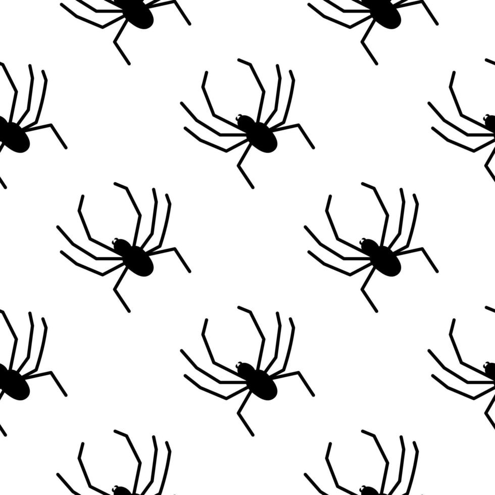 Spider vector seamless pattern on a white background. Insect pattern ...