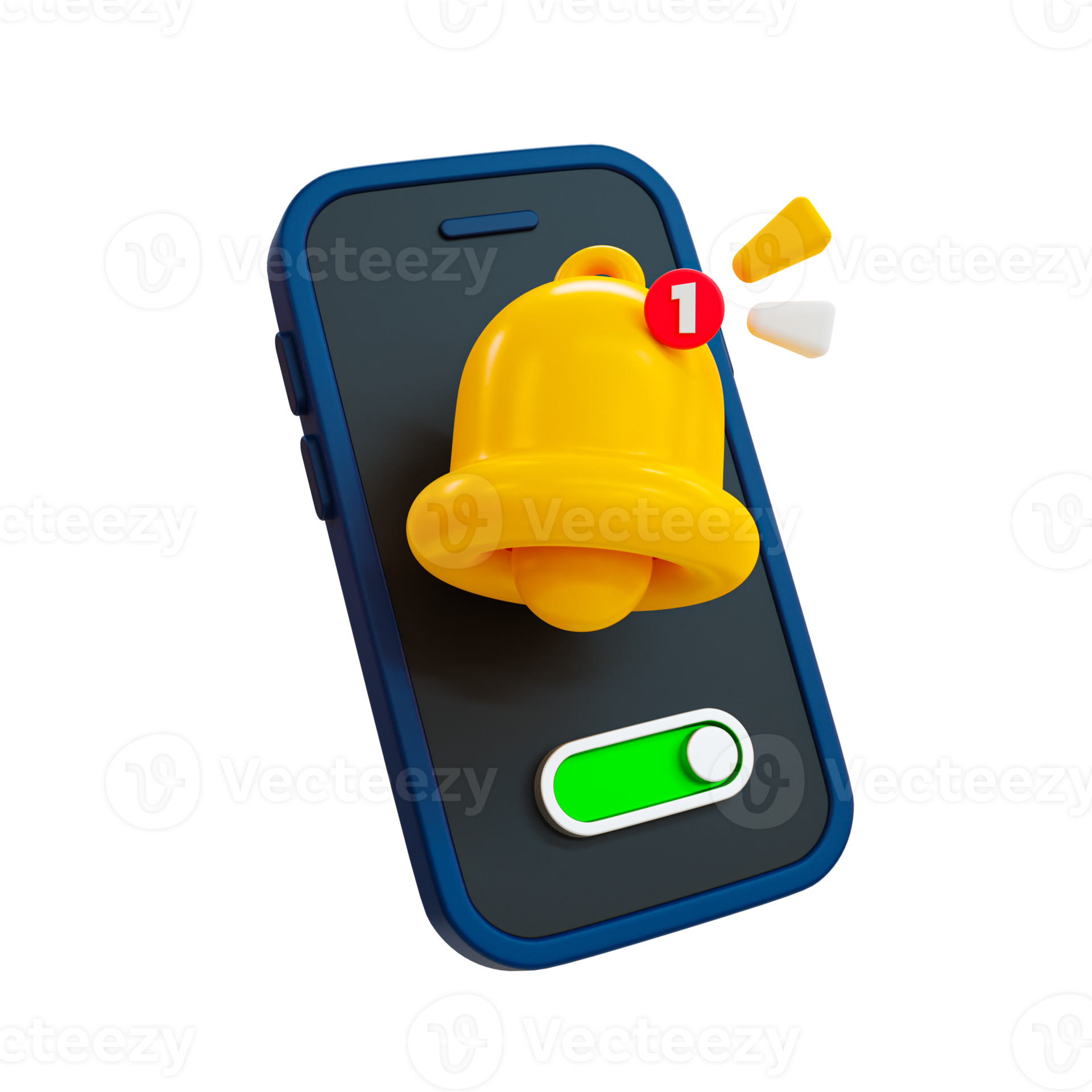 3d minimal turn-on notification concept. New update reminder. New ...