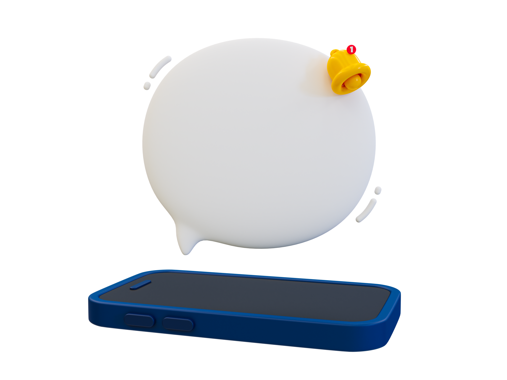 3d Minimal Blank Message Bubble Notification Box Smartphone With An Empty Reminder Speech